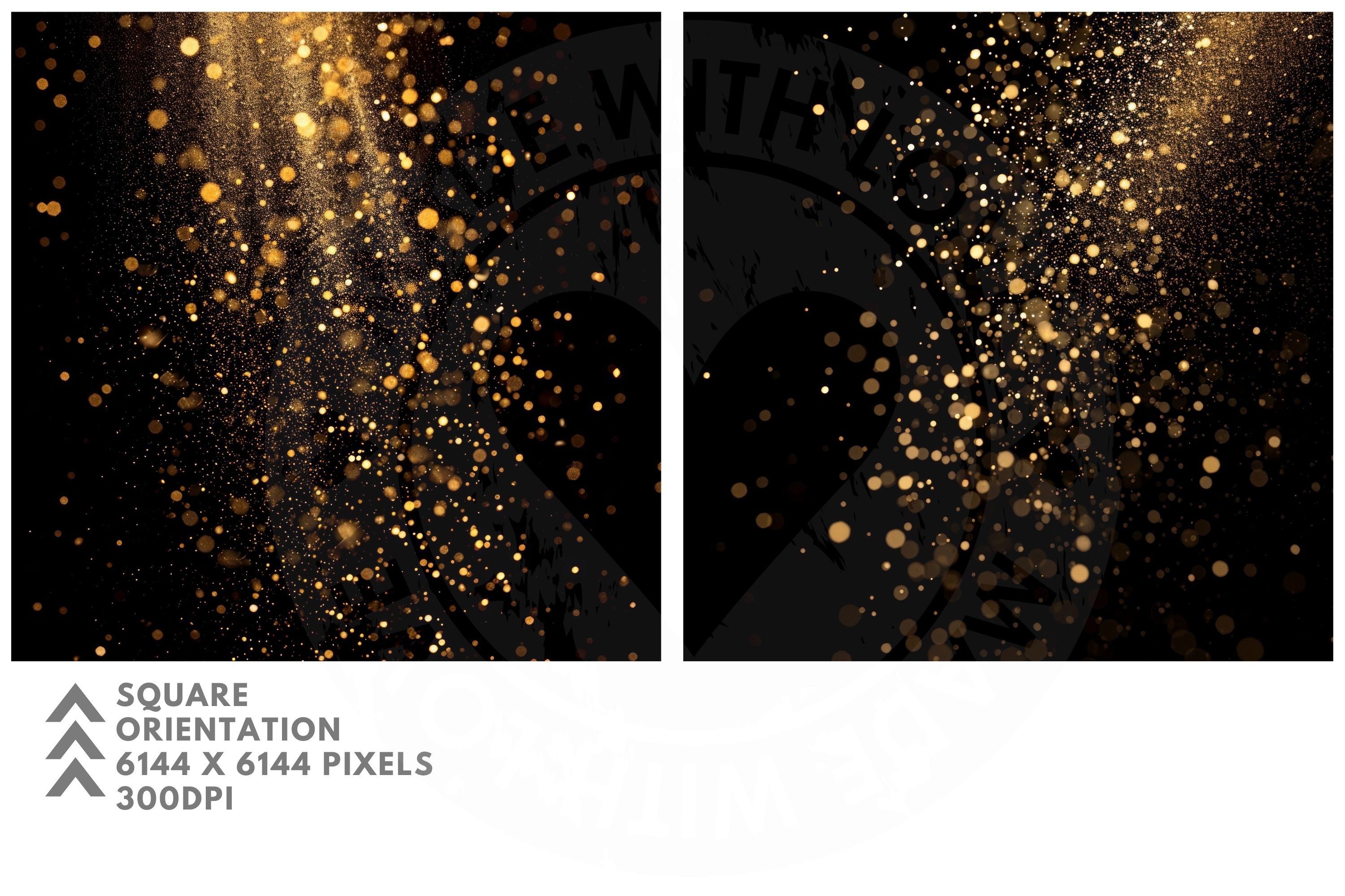 16 Digital Golden Glitter Overlay Images at 300DPI size: 6144 X 6144 ...