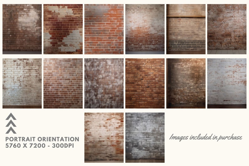 14 Brick Wall Digital Backgrounds for Dance, Bridal, Wedding, Maternity ...
