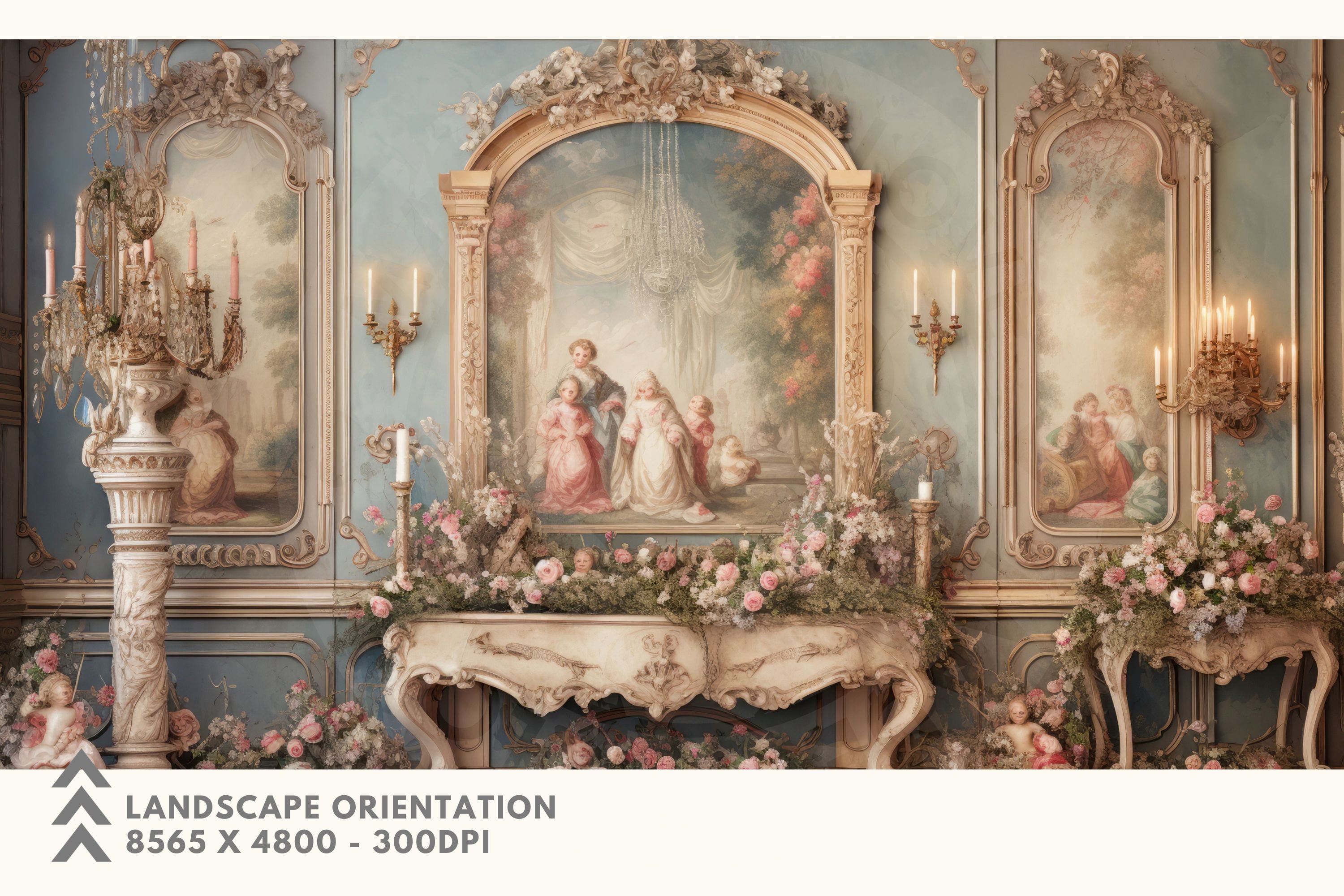 14 Baroque Background Room Digital Backdrops, Renaissance, Interiors ...