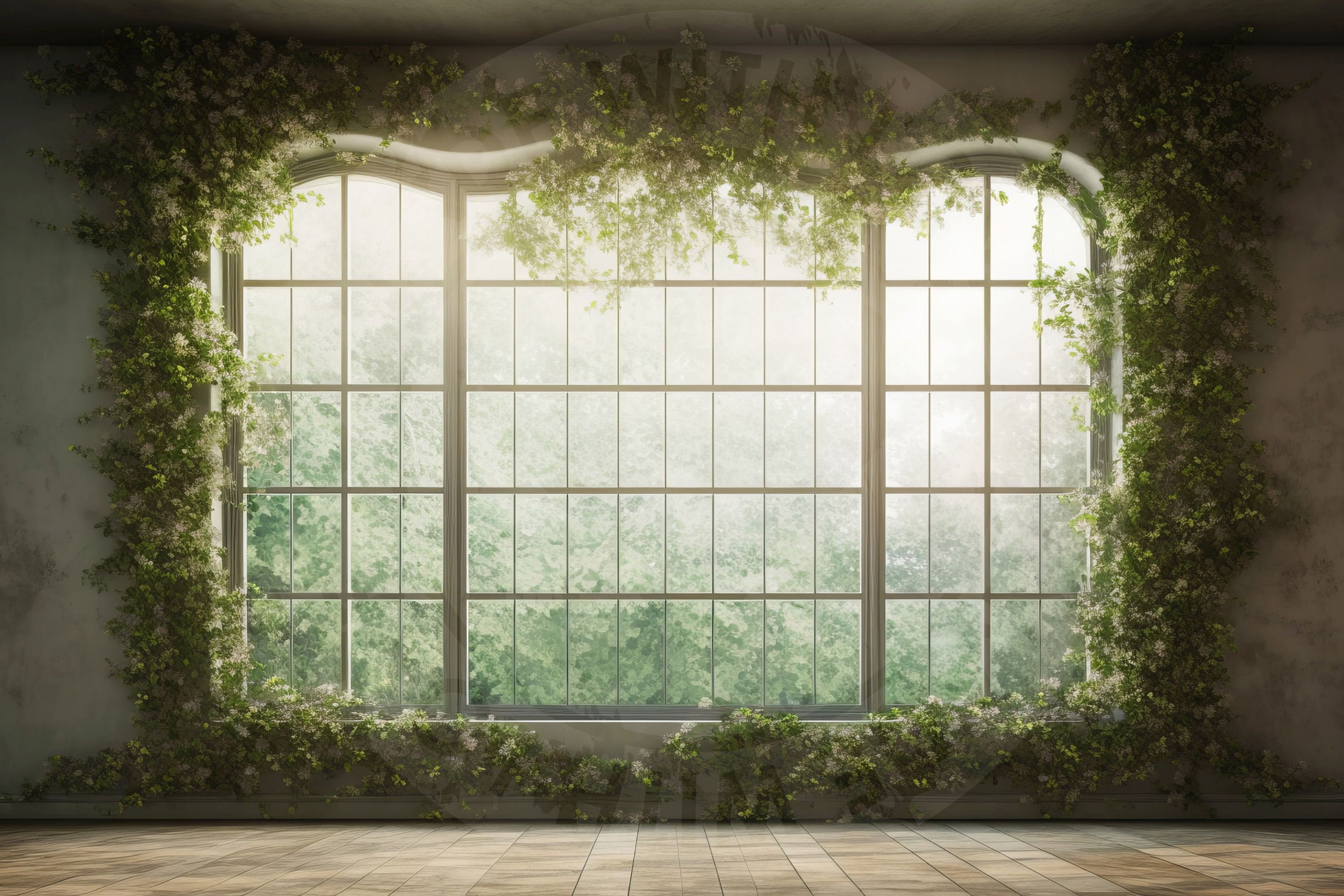 12 Digital Backdrops of Ivy Covered Window Interiors Volume 2 for ...