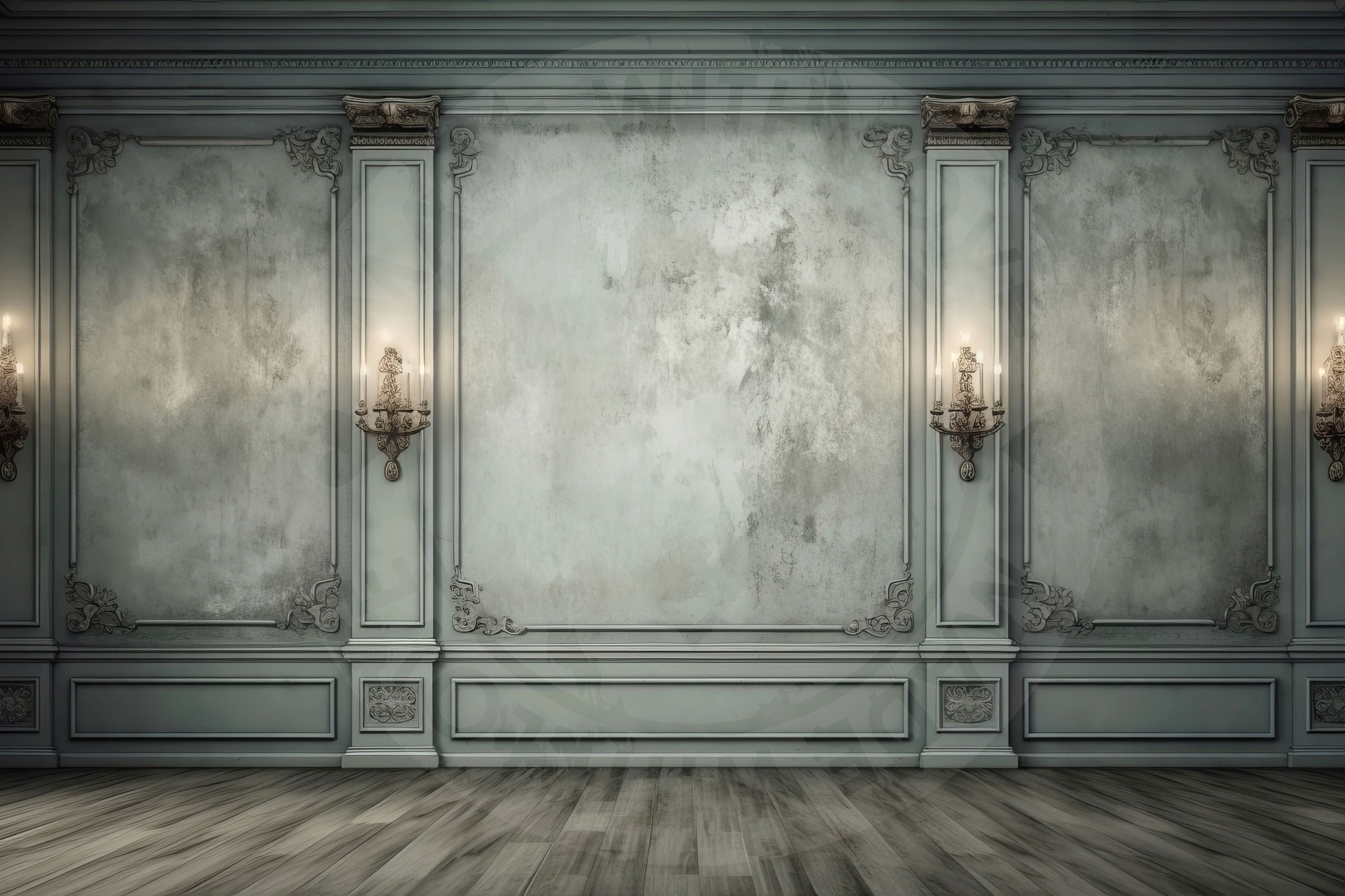 12 Digital Backdrops of Mansion Wall Interiors color Silver for Wedding ...