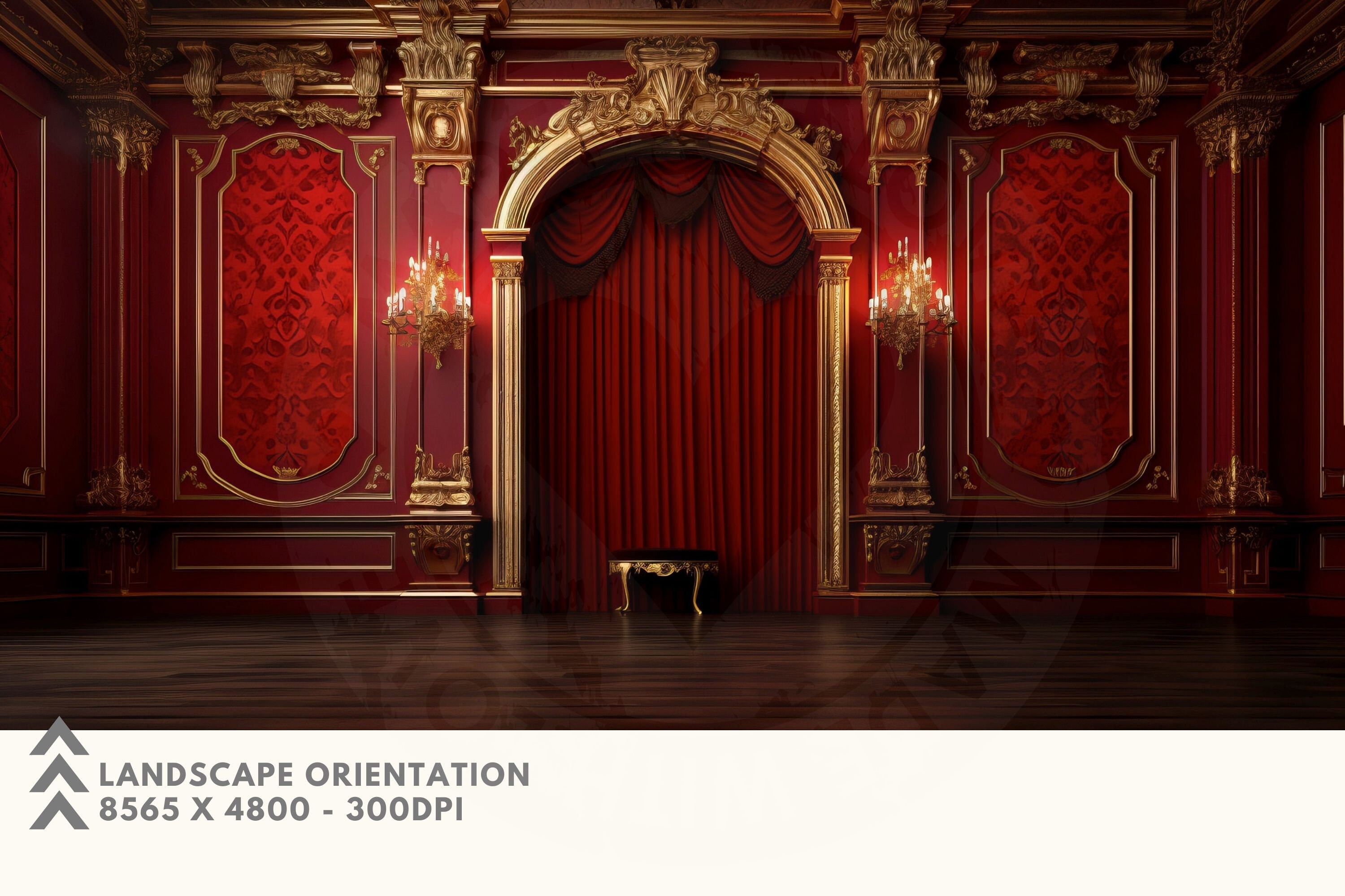 12 Digital Backdrops of Mansion Wall Interiors color Red for Bridal ...