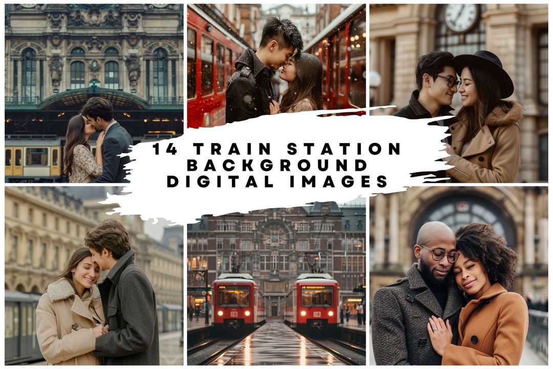 14 Train Station Backdrop Digital Images for Engagement, Bridal ...