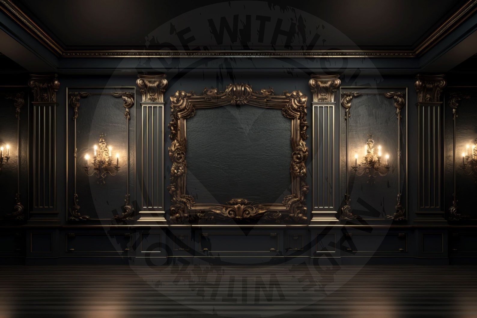 12 Digital Backdrops of Mansion Wall Interiors color Black for Wedding ...