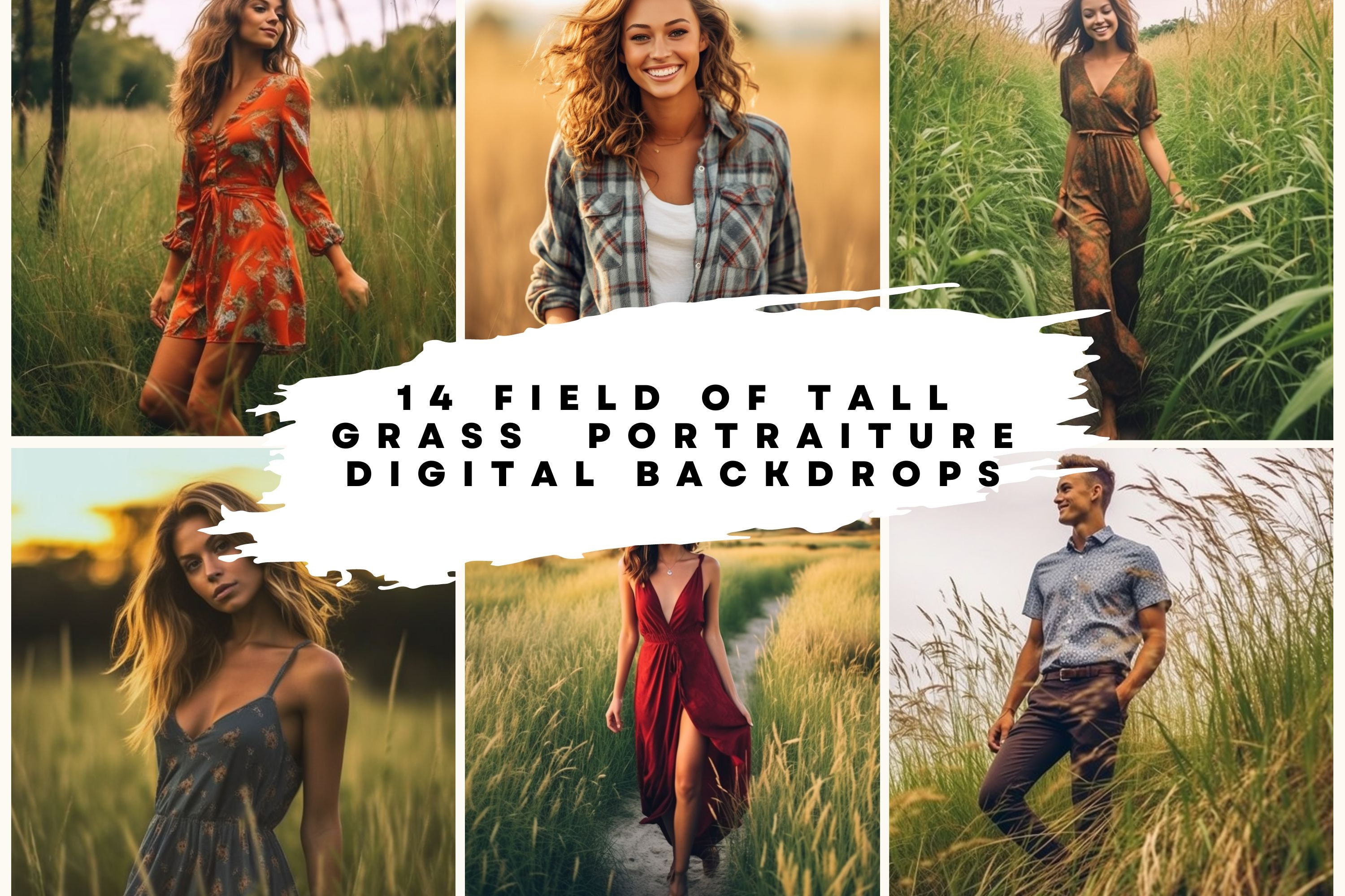 14 Digital Backdrops of Outdoor Field of Tall Grass for - Etsy