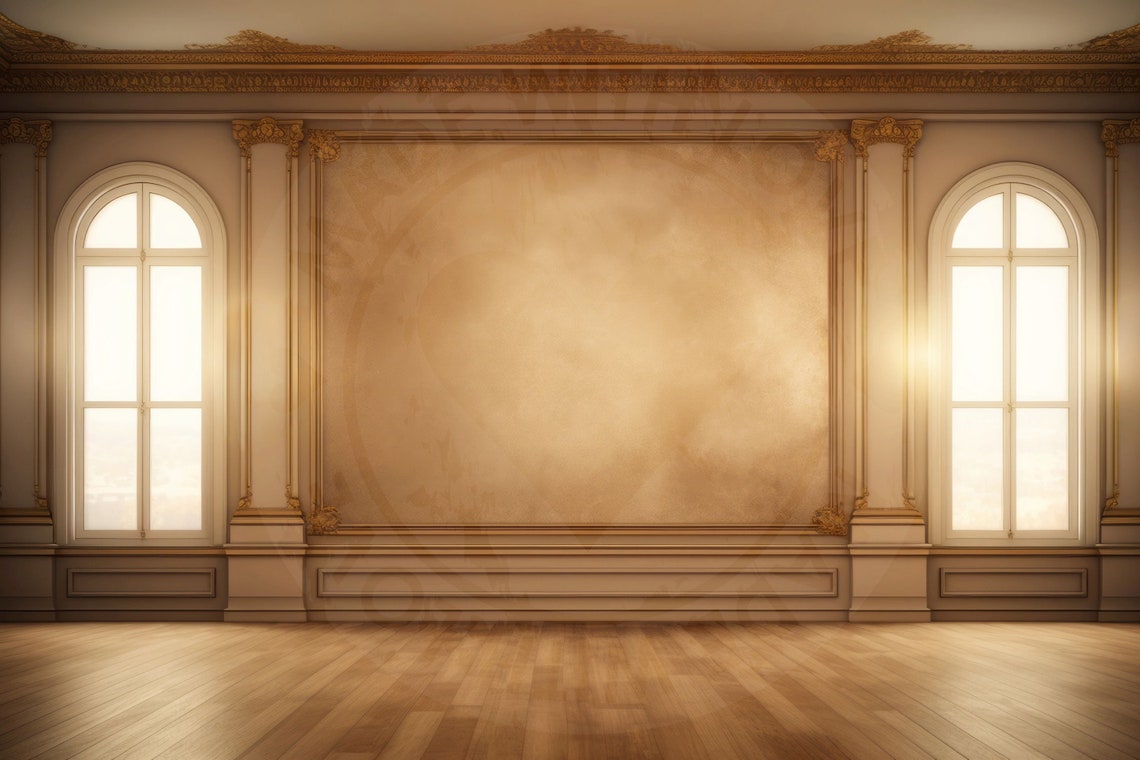 12 Digital Backdrops of Mansion Wall Interiors color Gold - Etsy