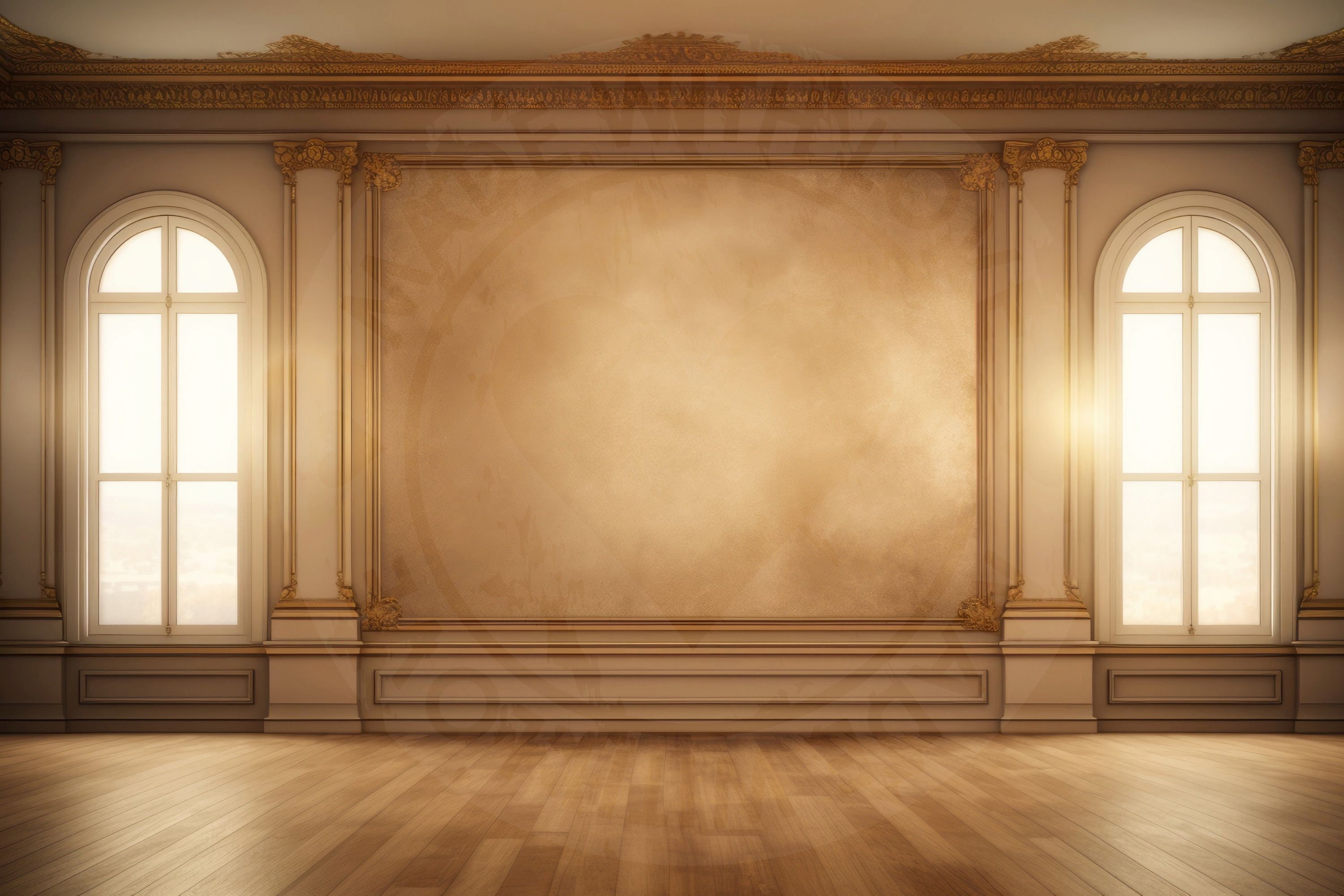 12 Digital Backdrops of Mansion Wall Interiors color Gold for Wedding ...