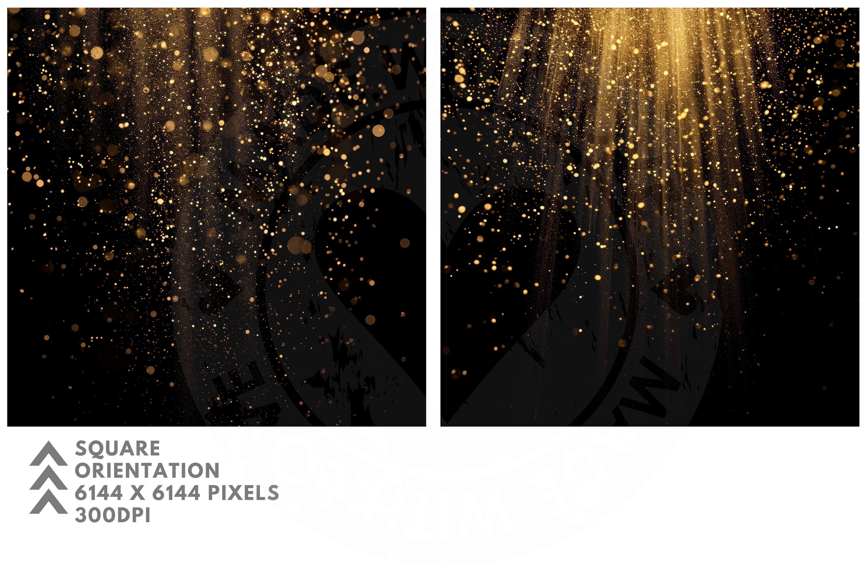 16 Digital Golden Glitter Overlay Images at 300DPI size: 6144 X 6144 ...