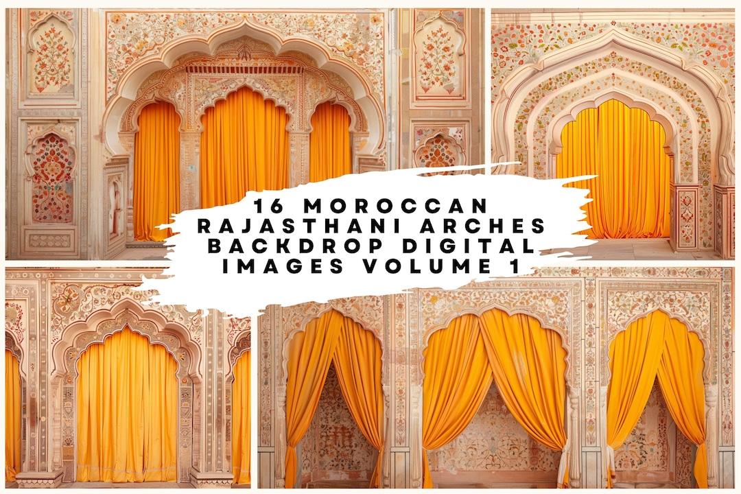 16 Moroccan Rajasthani Arches Vol1 Backdrop Digital Images at 300dpi ...