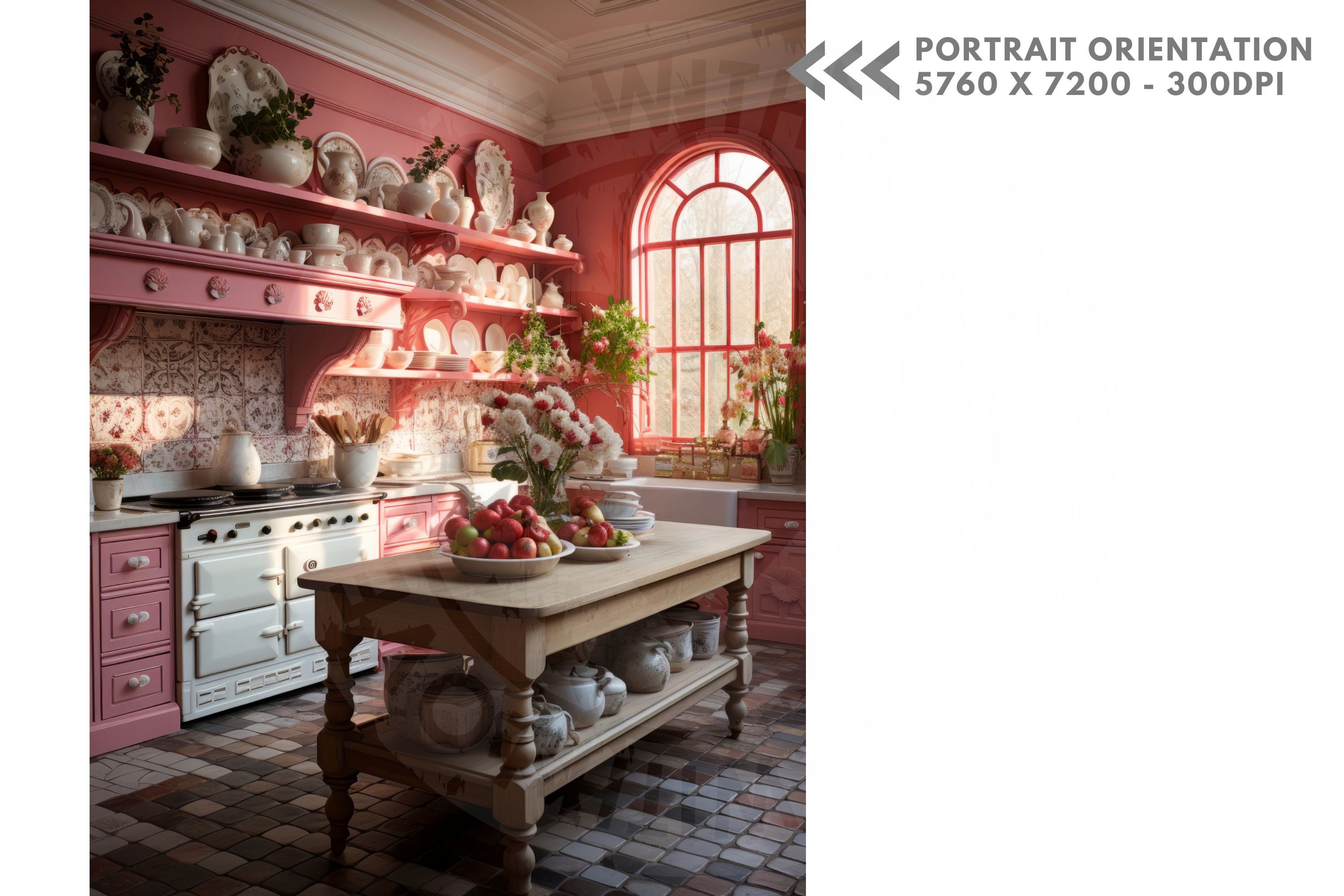 14 Colorful Kitchens Digital Backgrounds for Film, Business, Bridal ...