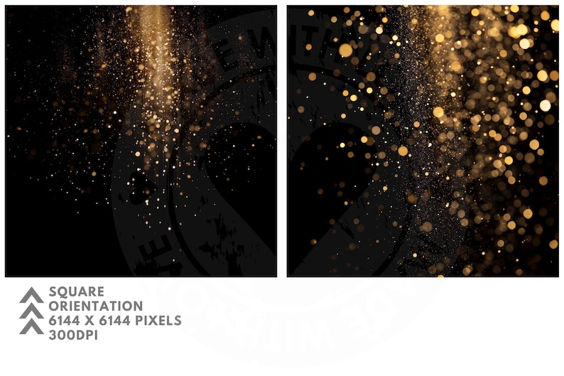 16 Digital Golden Glitter Overlay Images at 300DPI size: 6144 X 6144 ...