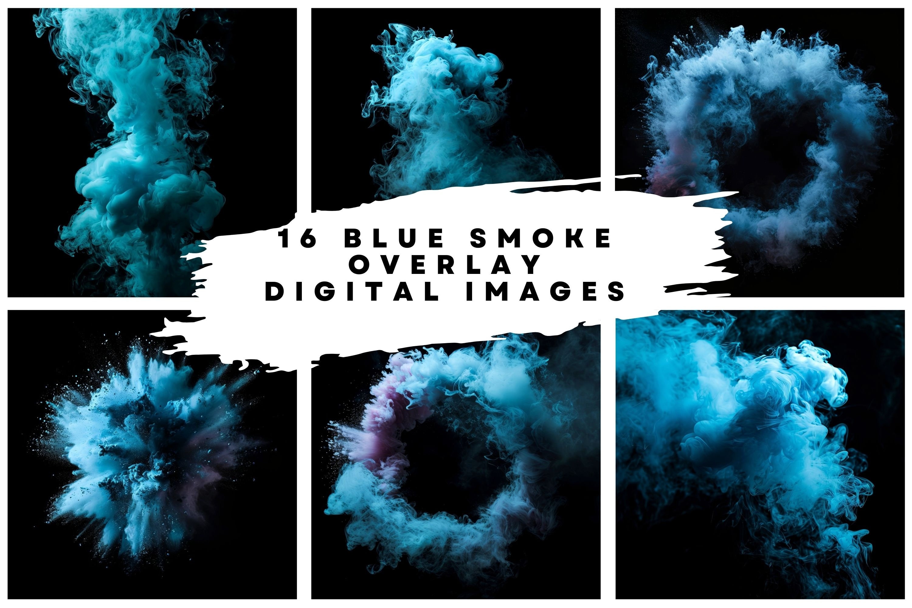 16 Digital Blue Smoke Overlay Images at 300DPI (size: 6144 X 6144) for ...