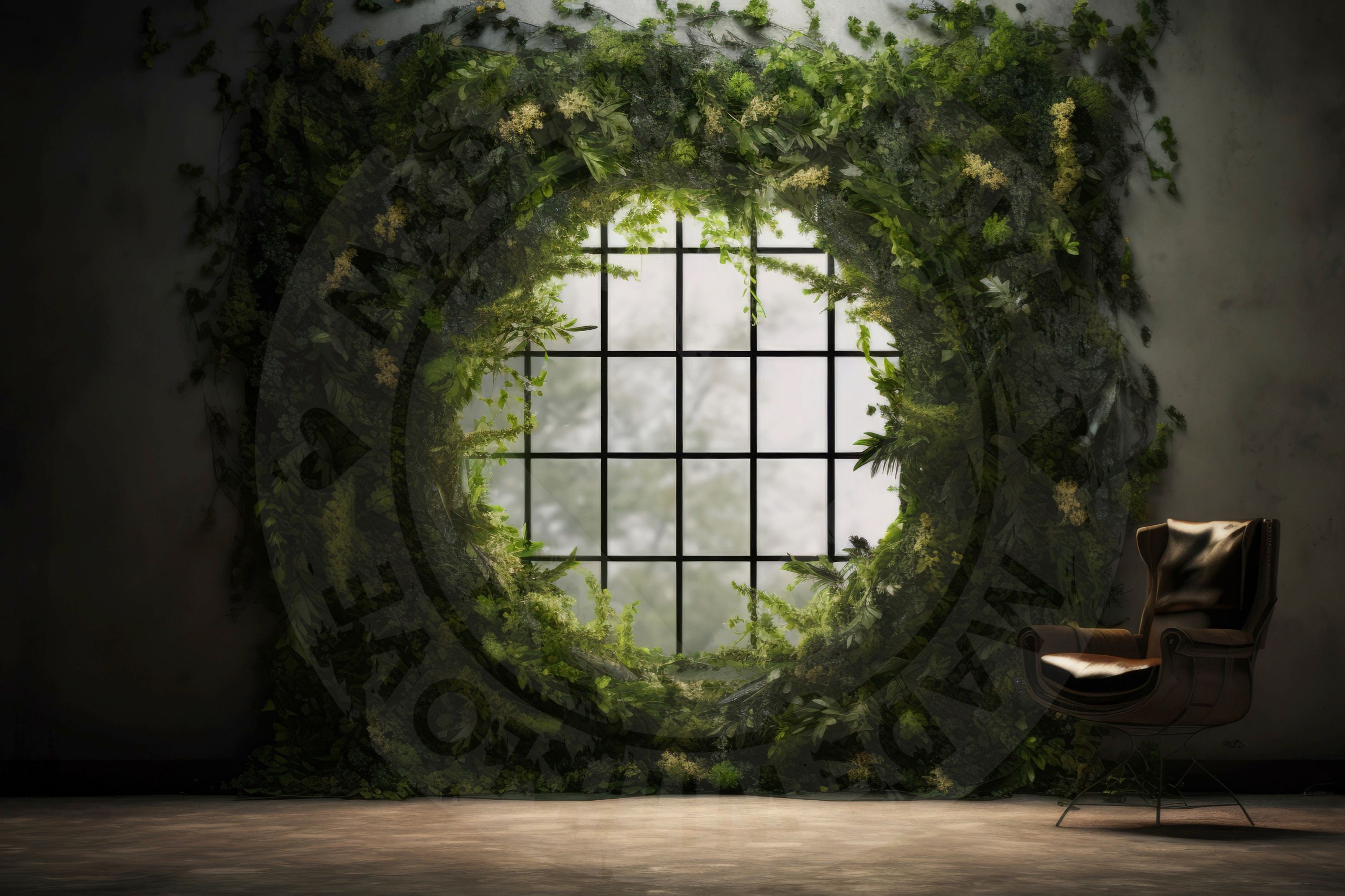 12 Digital Backdrops of Ivy Covered Window Interiors Volume 2 for ...