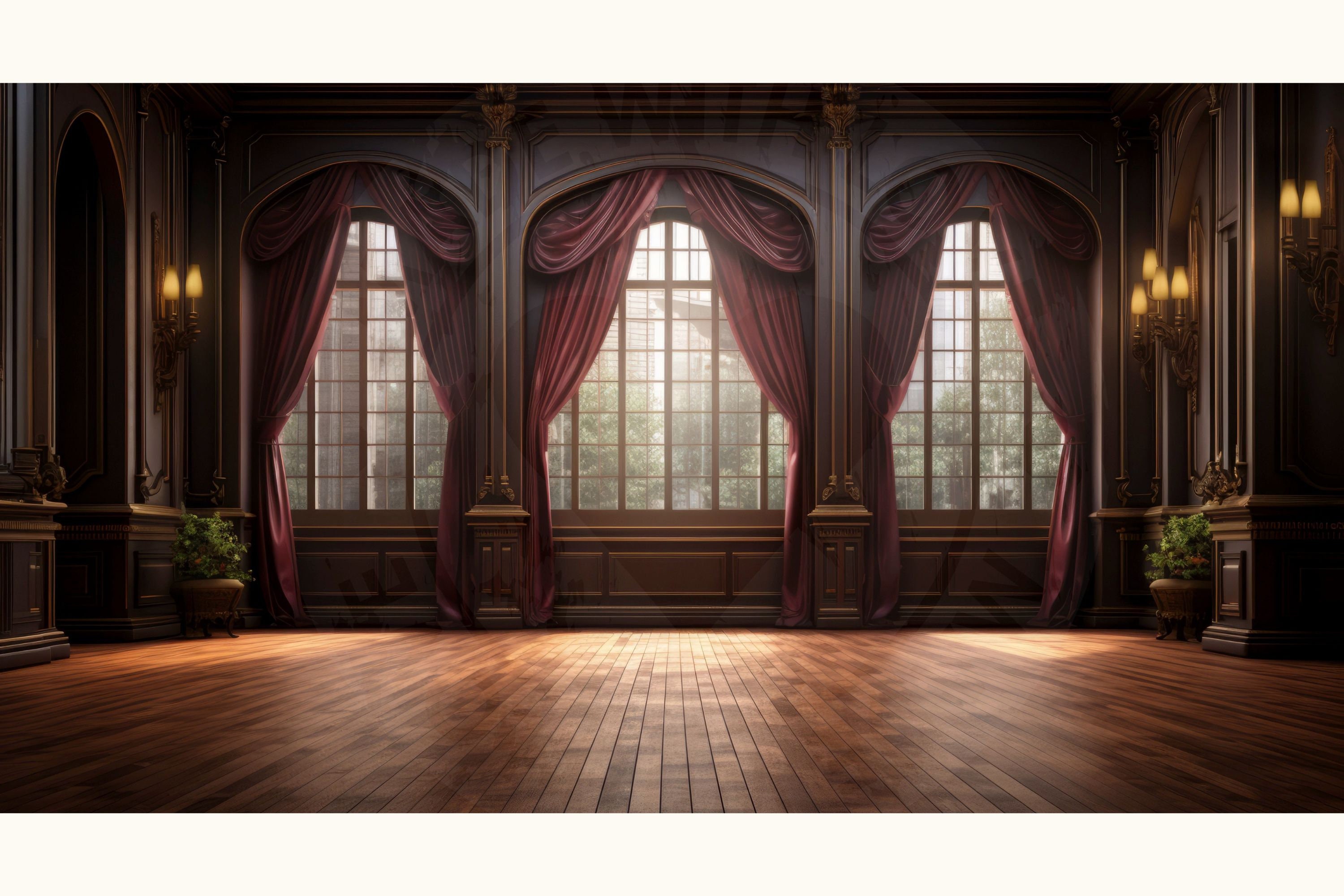 14 Digital Backdrops of Mahogany Mansion Wall Interiors - Etsy