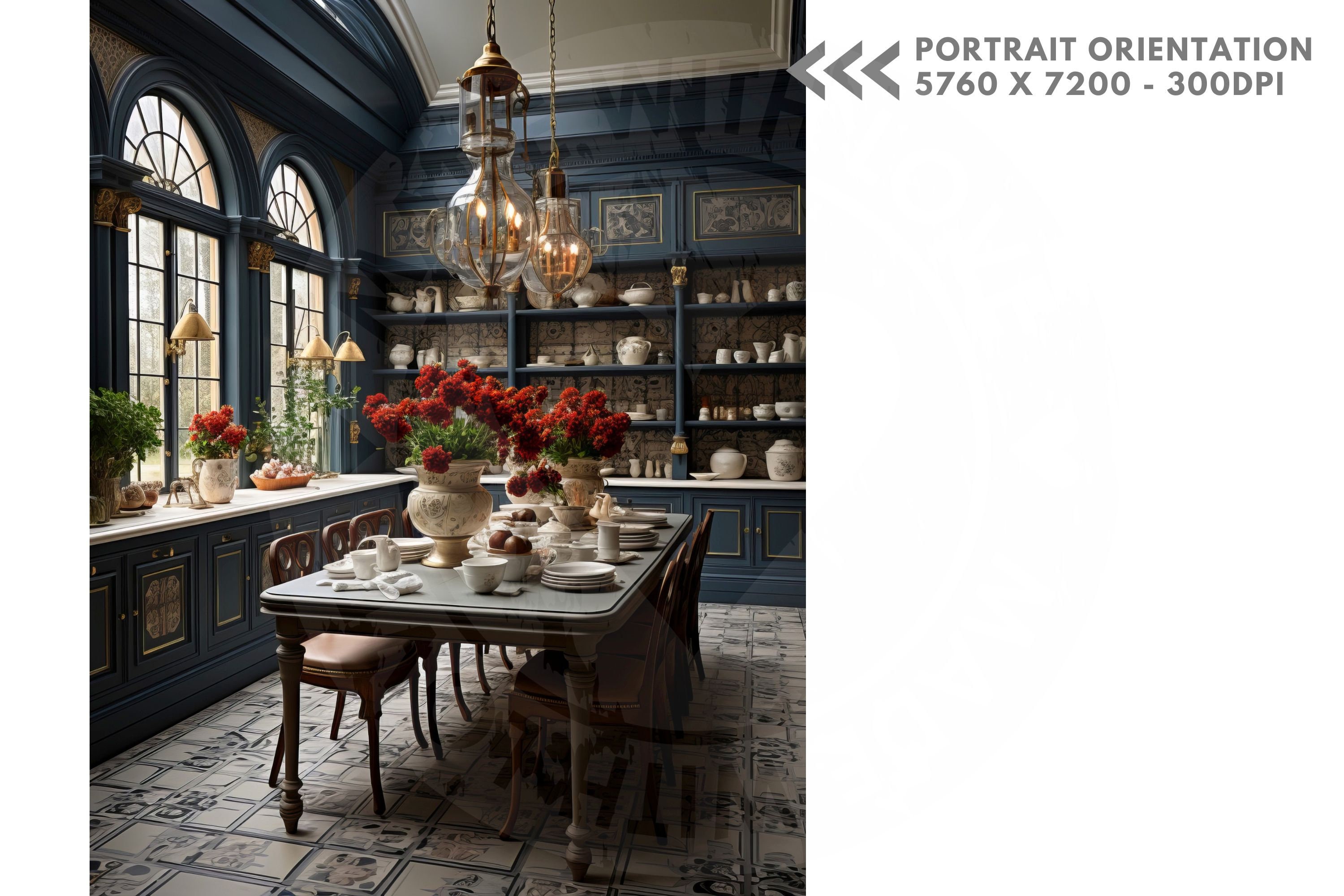 14 Colorful Kitchens Digital Backgrounds for Film, Business, Bridal ...