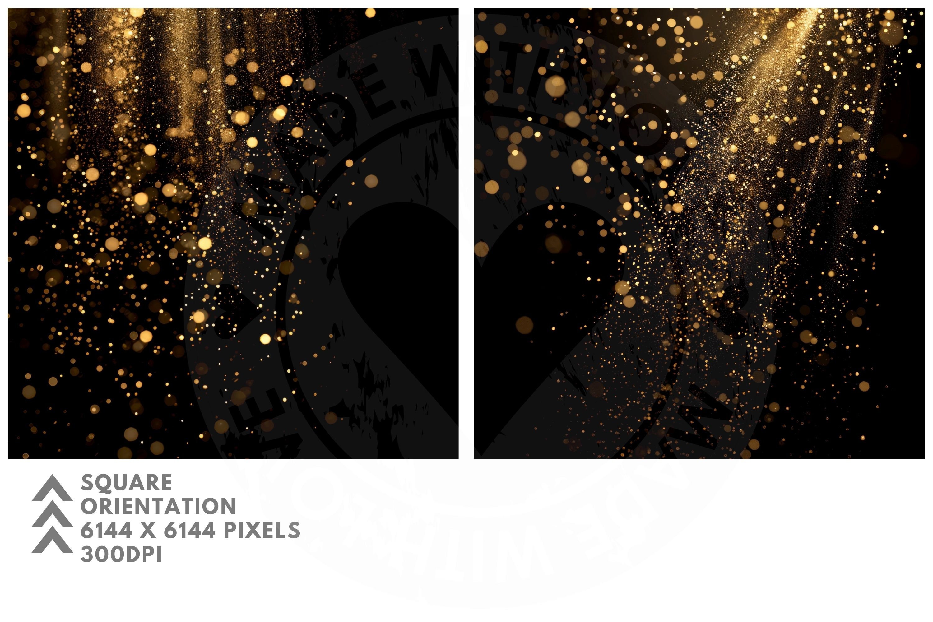 16 Digital Golden Glitter Overlay Images at 300DPI size: 6144 X 6144 ...