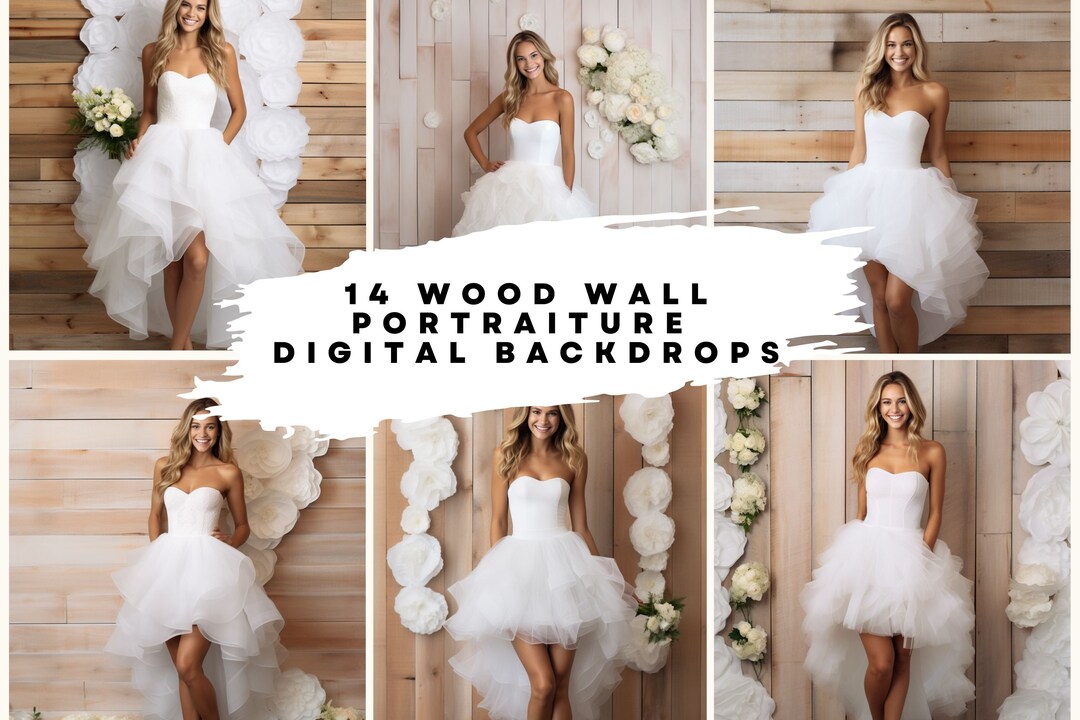 14 Flat Wood Wall Digital Backgrounds for Dance, Bridal, Wedding ...