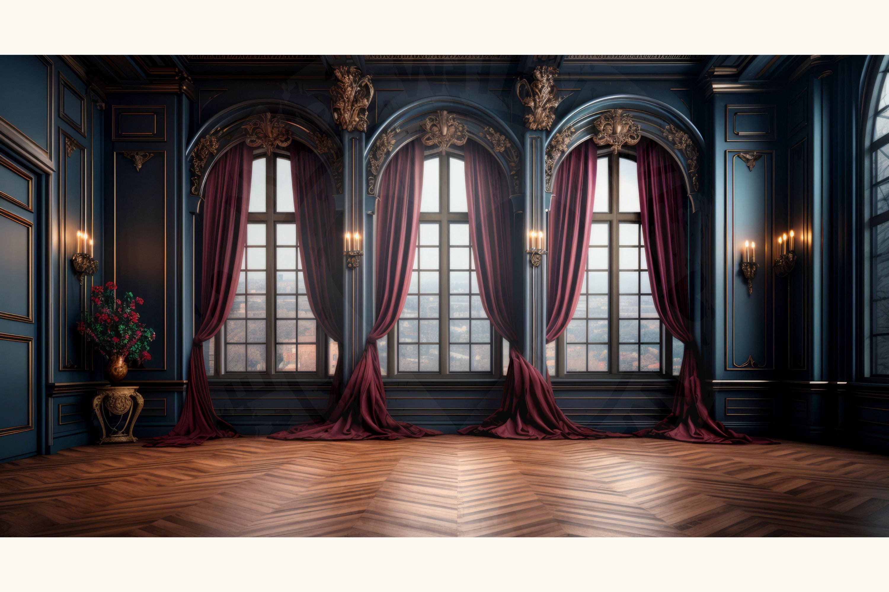 14 Digital Backdrops of Mahogany Mansion Wall Interiors - Etsy