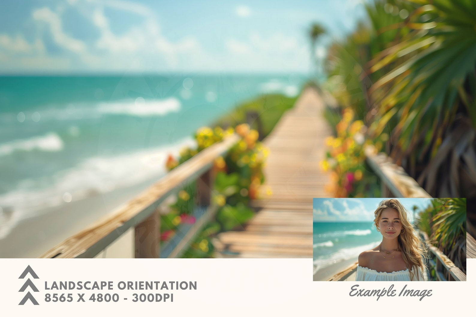 16 Beach Boardwalk Digital Backdrops at 300DPI size: 8565 X 4800 for ...