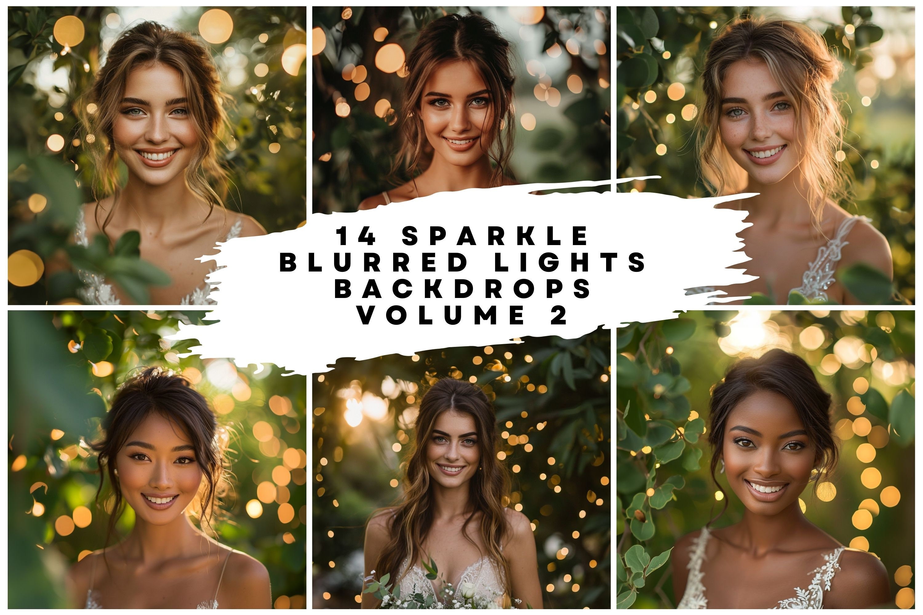 14 Sparkle Blurred Lights Portraiture Digital Backgrounds Volume 2 for ...