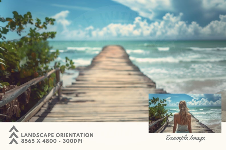 16 Beach Boardwalk Digital Backdrops at 300DPI (size: 8565 X 4800) for ...