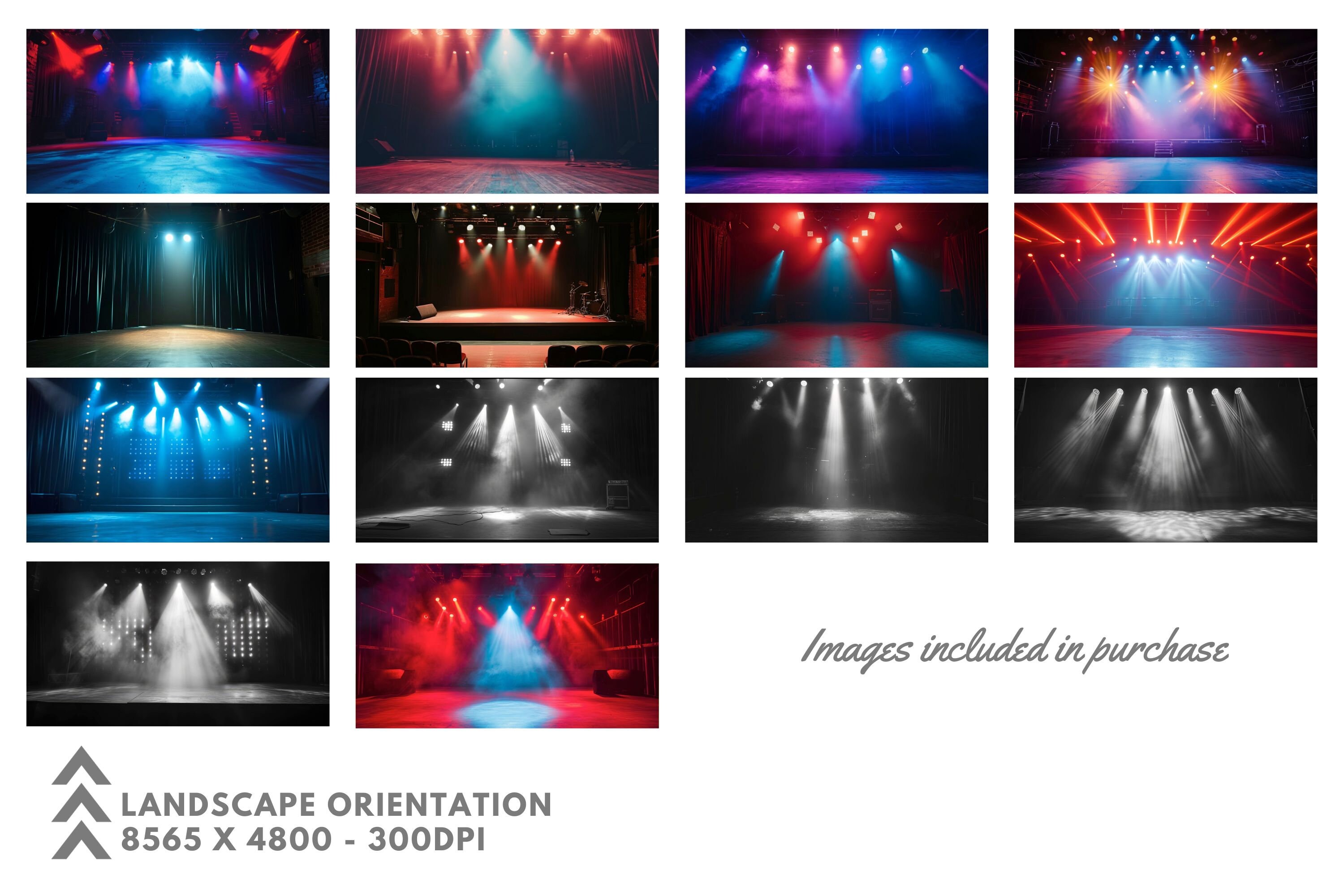 14 Stage Light Digital Backgrounds at 300DPI (size: 8565 X 4800) for ...