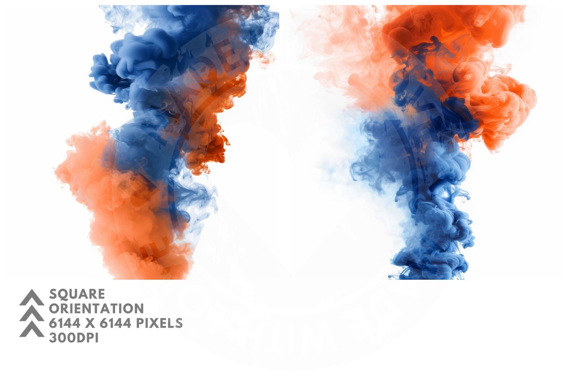20 Digital Orange and Blue Smoke Overlay Images at 300DPI (size: 6144 X ...