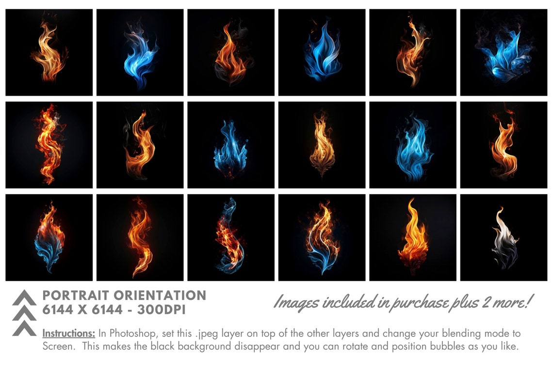 20 Digital Flames Overlay Images for Dance, Bridal, Wedding, Maternity ...