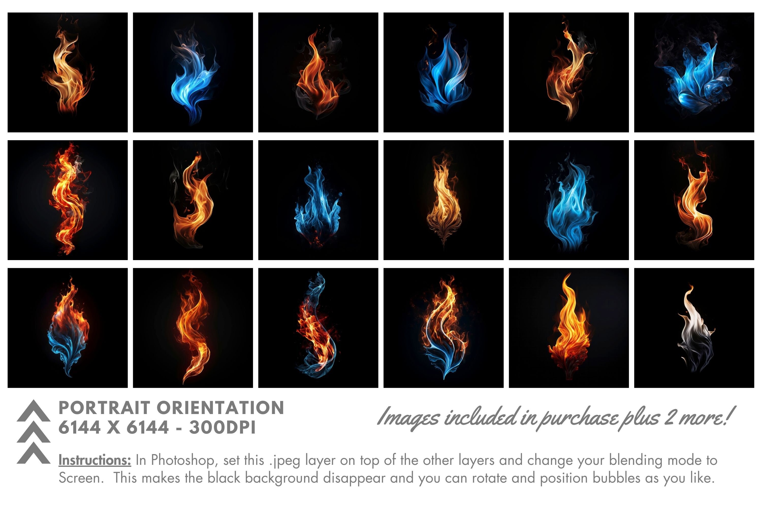 20 Digital Flames Overlay Images for Dance, Bridal, Wedding, Maternity, Fine Art, Portrait ...