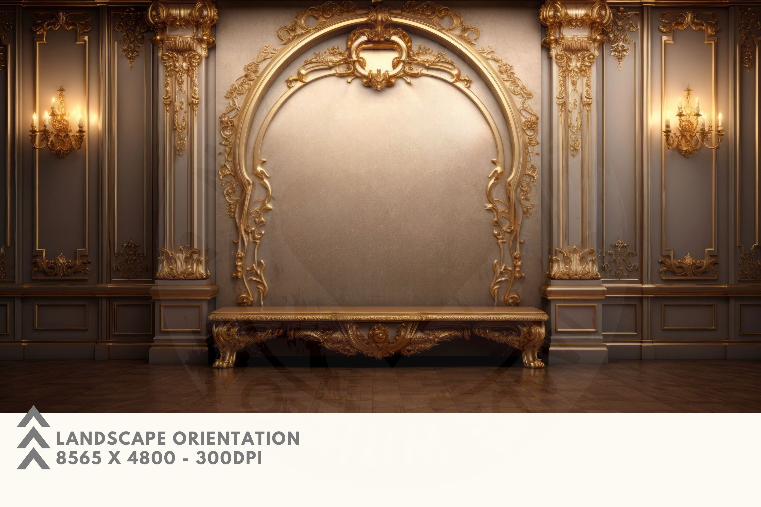12 Digital Backdrops of Mansion Wall Interiors color Gold Volume 2 for ...
