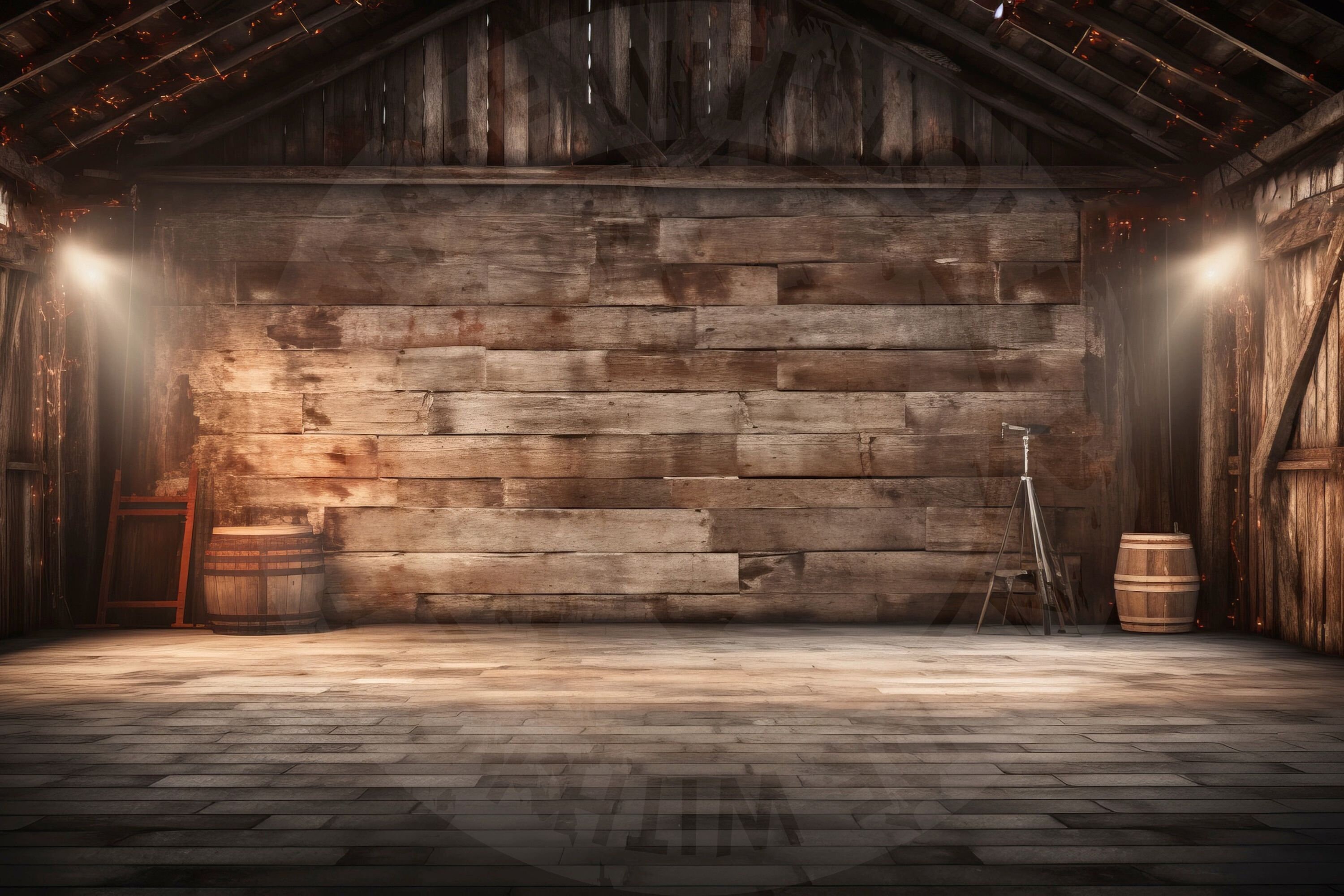 12 Digital Backdrops of Rustic Barn Interiors Volume 2 for Wedding ...