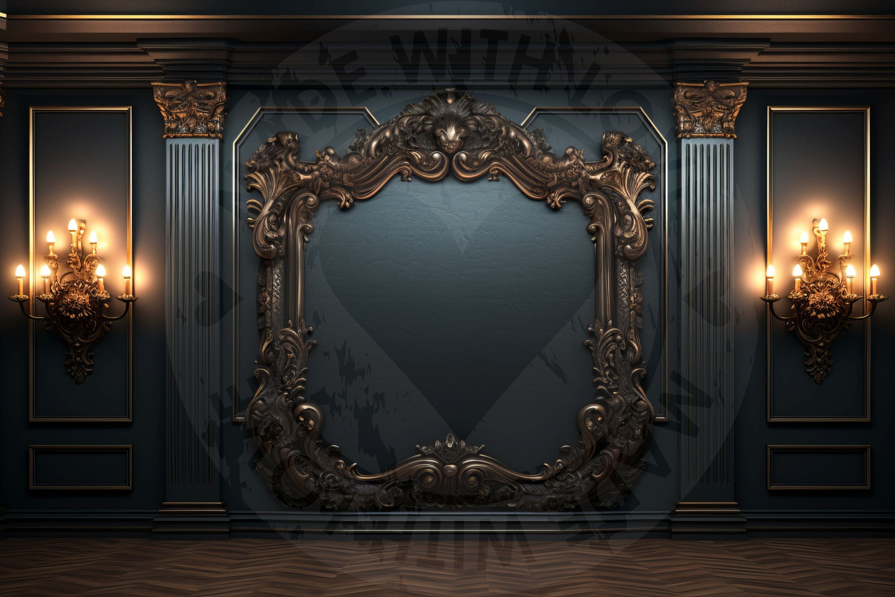 12 Digital Backdrops of Mansion Wall Interiors color Black for Wedding ...