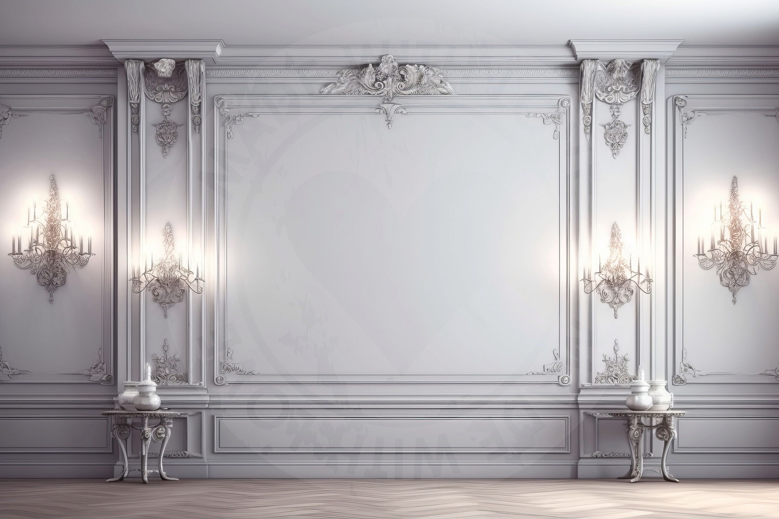 12 Digital Backdrops of Mansion Wall Interiors color White for Wedding ...