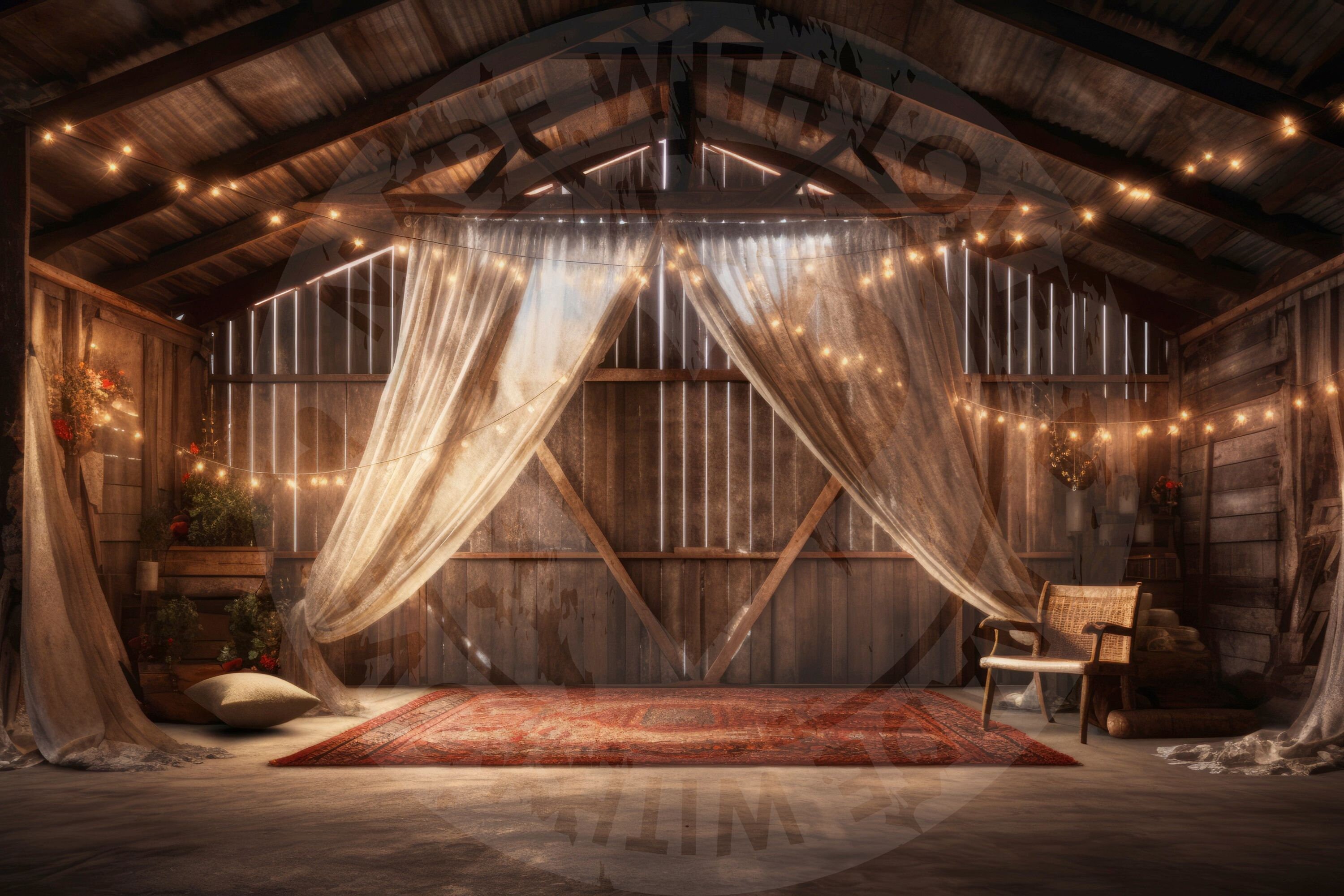 14 Digital Backdrops of Rustic Barn Interiors Volume 3 for Wedding ...