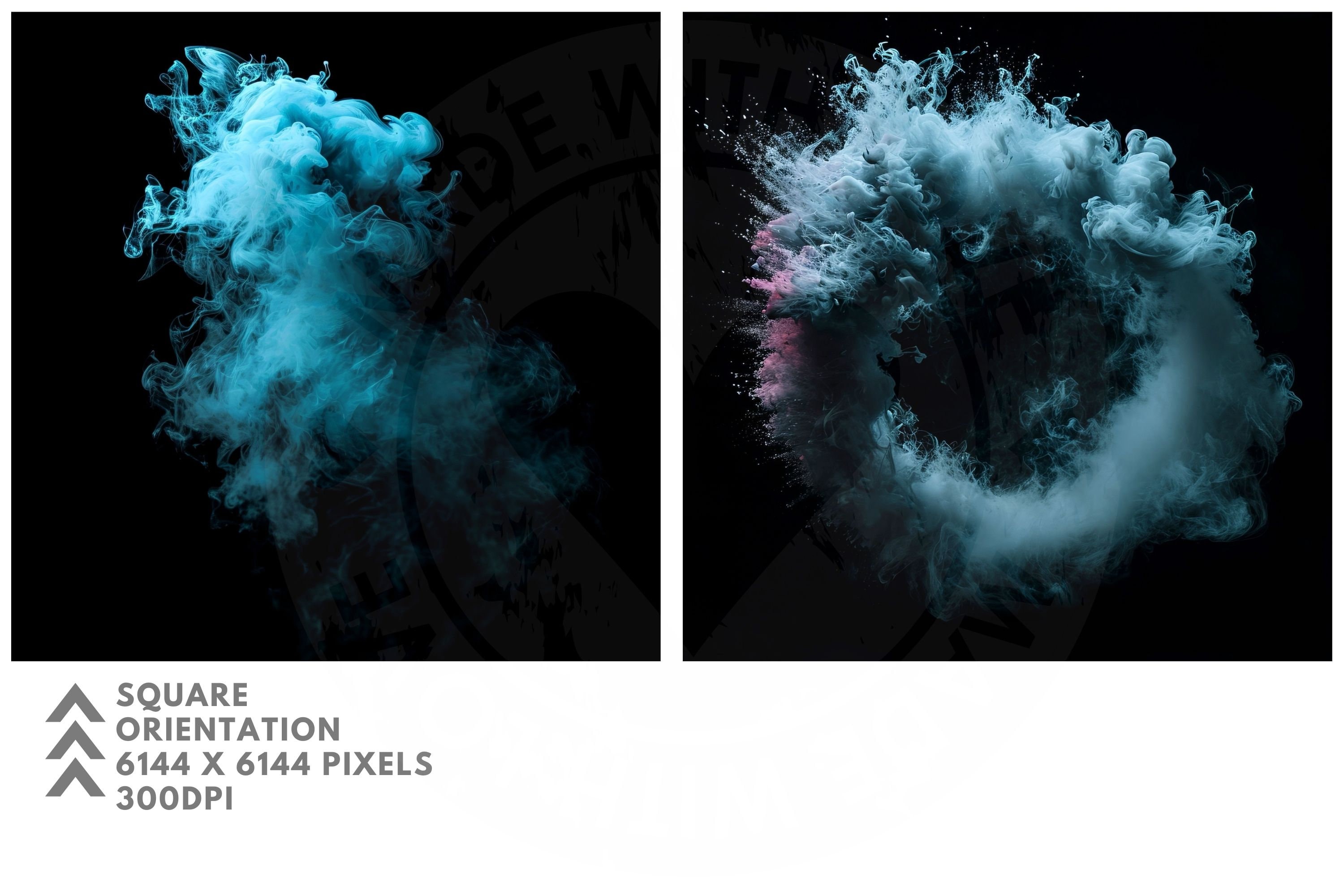 16 Digital Blue Smoke Overlay Images at 300DPI size: 6144 X 6144 for ...