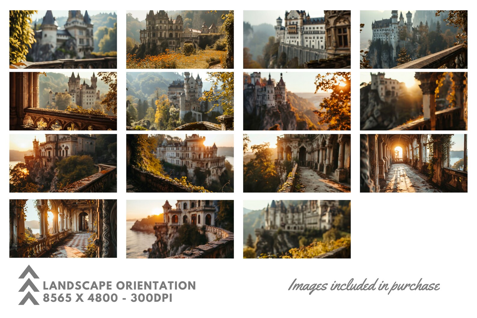 14 Castle Backdrop Renaissance Digital Images at 300DPI (size: 8565 X ...