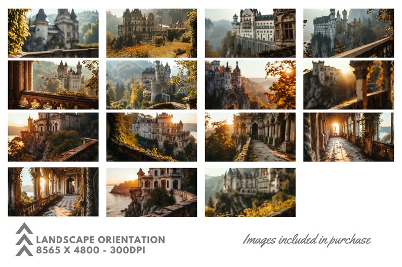 14 Castle Backdrop Renaissance Digital Images at 300DPI (size: 8565 X ...