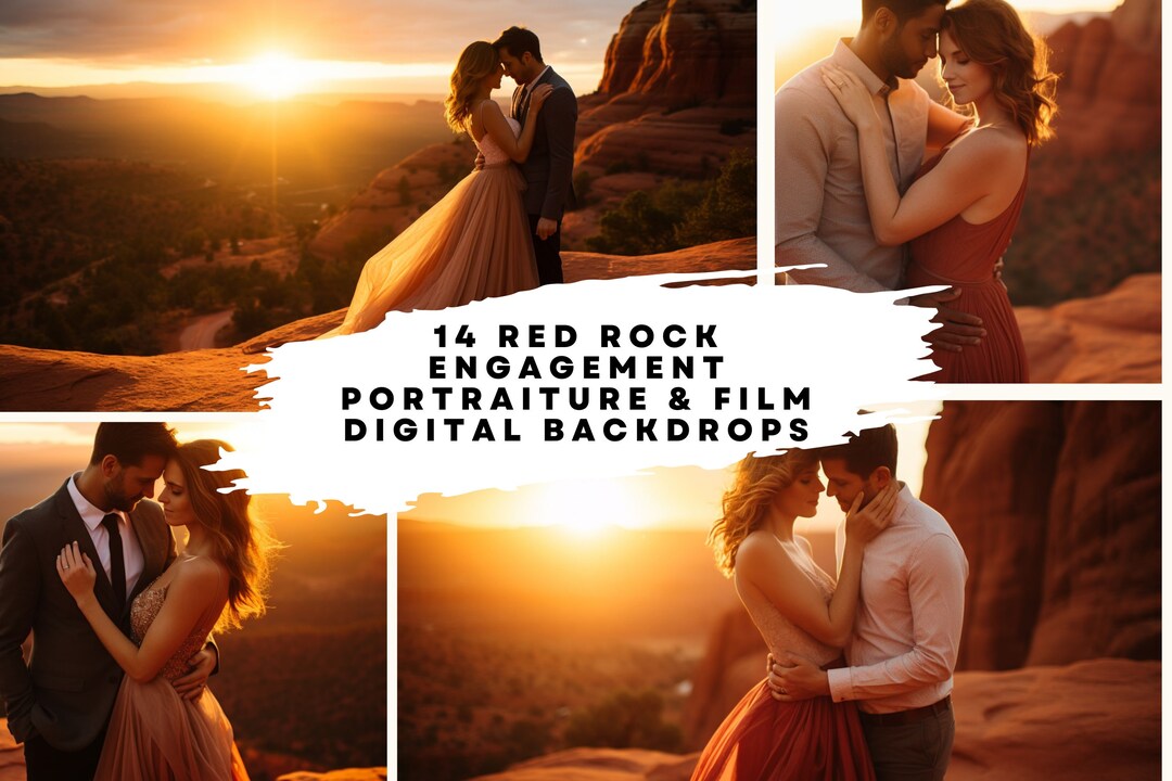 14 Red Rock Engagement Digital Backgrounds for Dance, Bridal, Wedding ...