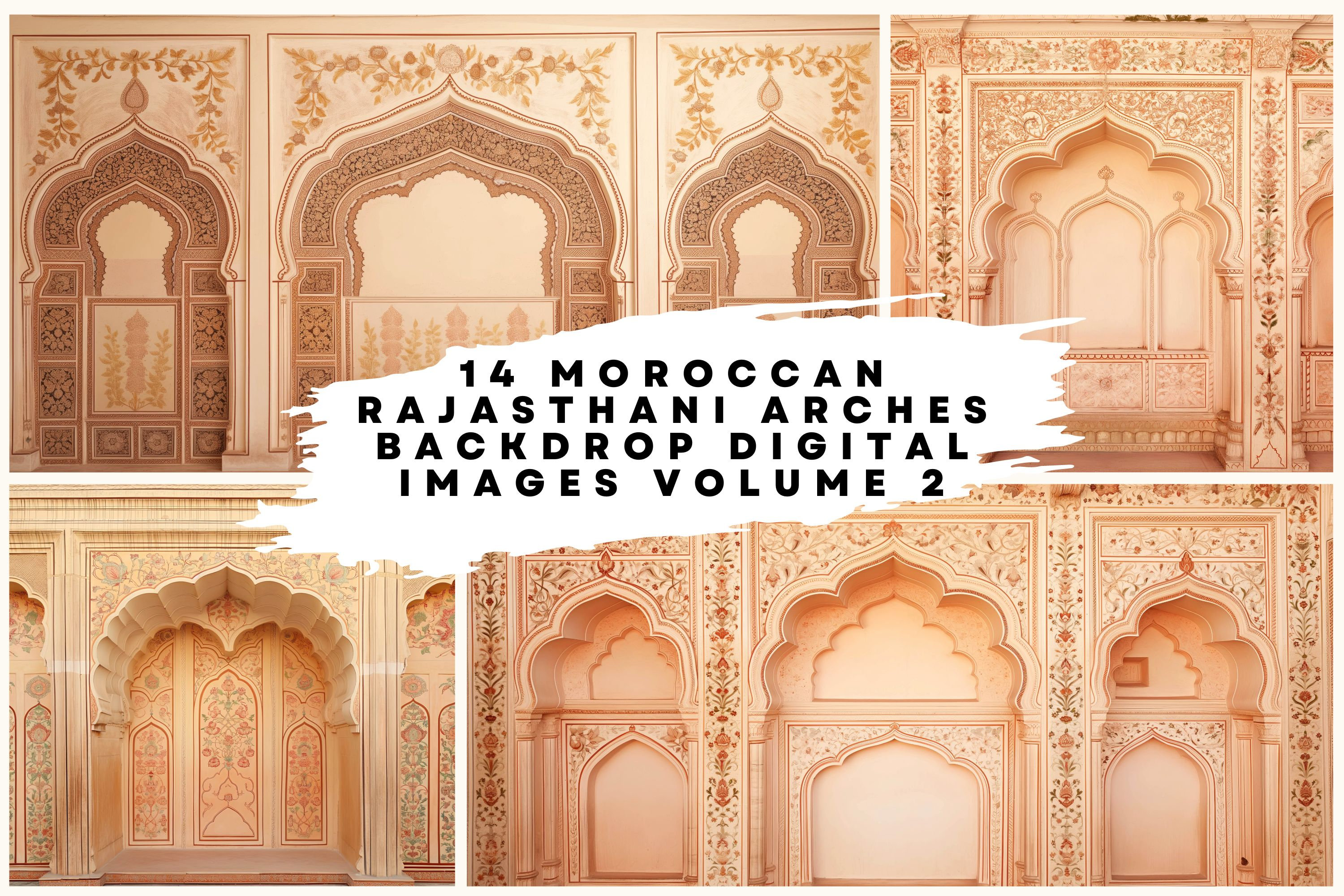 14 Moroccan Rajasthani Arches Backdrop Digital Images Vol2 - 300DPI ...