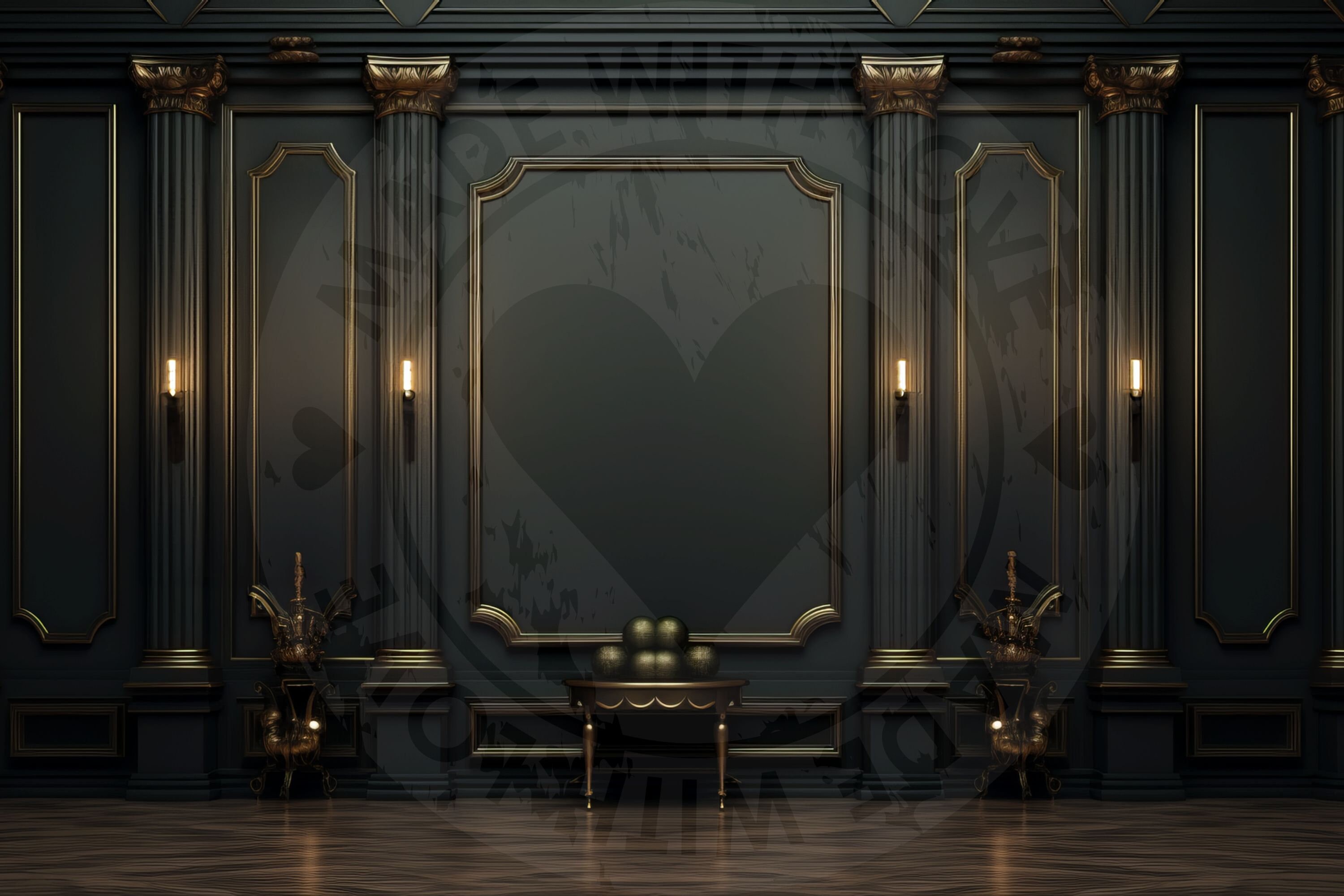 12 Digital Backdrops of Mansion Wall Interiors color Black for Wedding ...