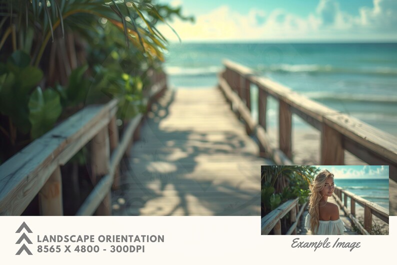 16 Beach Boardwalk Digital Backdrops at 300DPI (size: 8565 X 4800) for ...