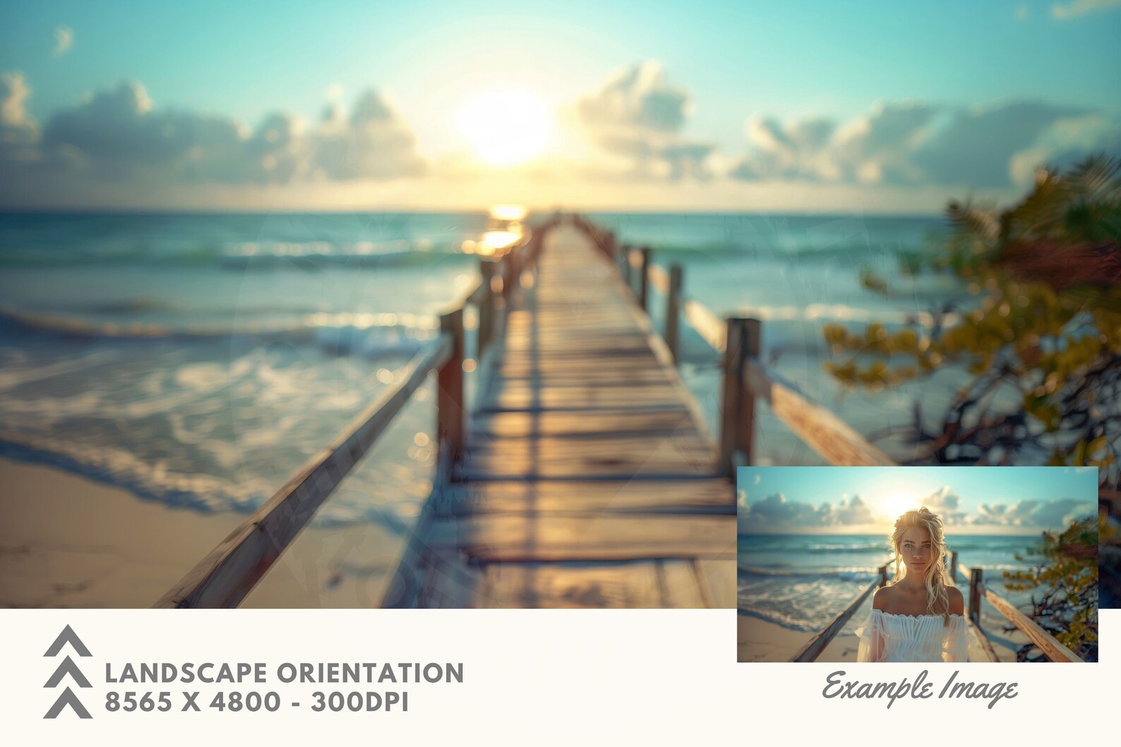 16 Beach Boardwalk Digital Backdrops at 300DPI size: 8565 X 4800 for ...