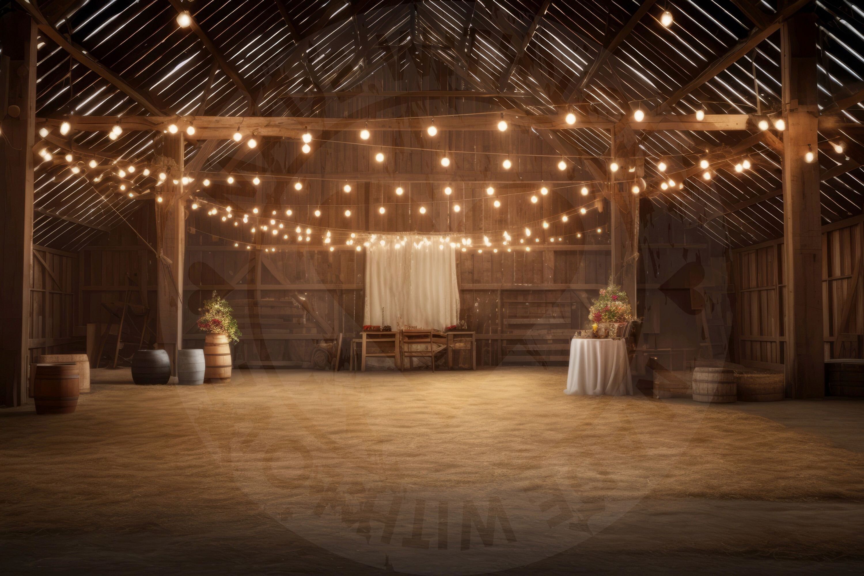 12 Digital Backdrops of Rustic Barn Interiors Volume 2 for Wedding ...