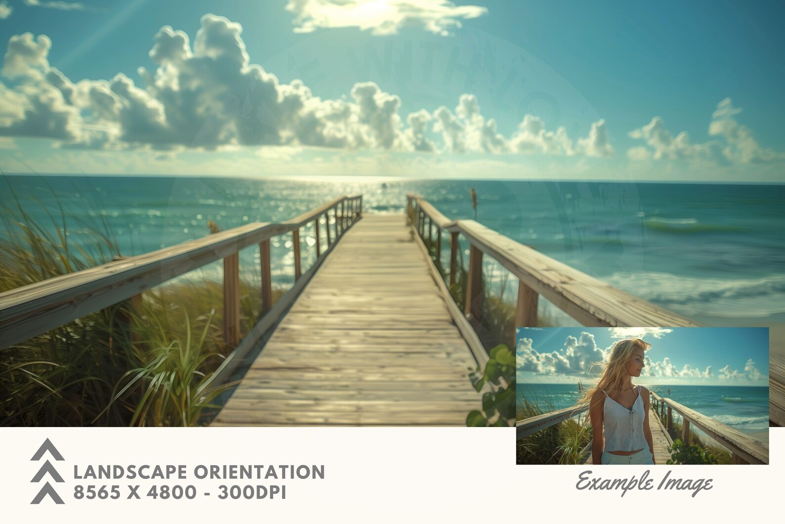 16 Beach Boardwalk Digital Backdrops at 300DPI size: 8565 X 4800 for ...