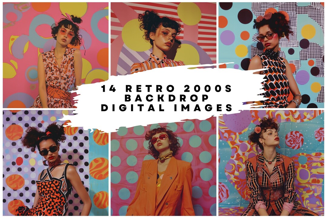 14 Retro 2000s Backdrop Digital Images for Bridal, Wedding, Maternity ...