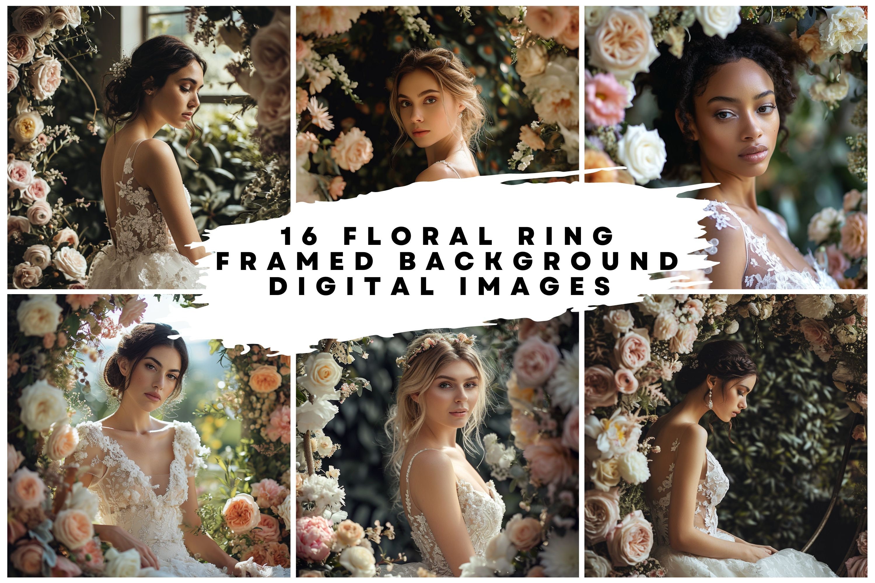 16 Floral Ring Frame Background Digital Bokeh Images 300dpi 5760 X 7200 ...