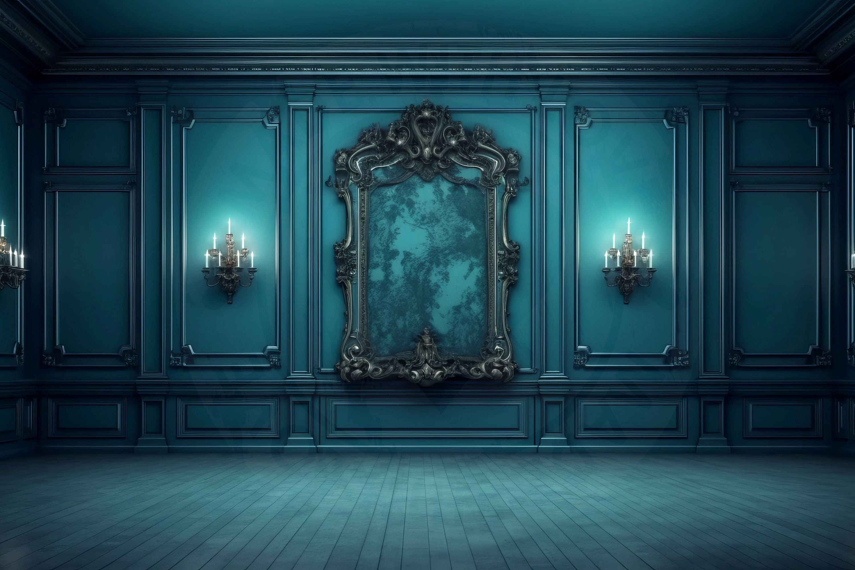 12 Digital Backdrops of Mansion Wall Interiors color Teal - Etsy