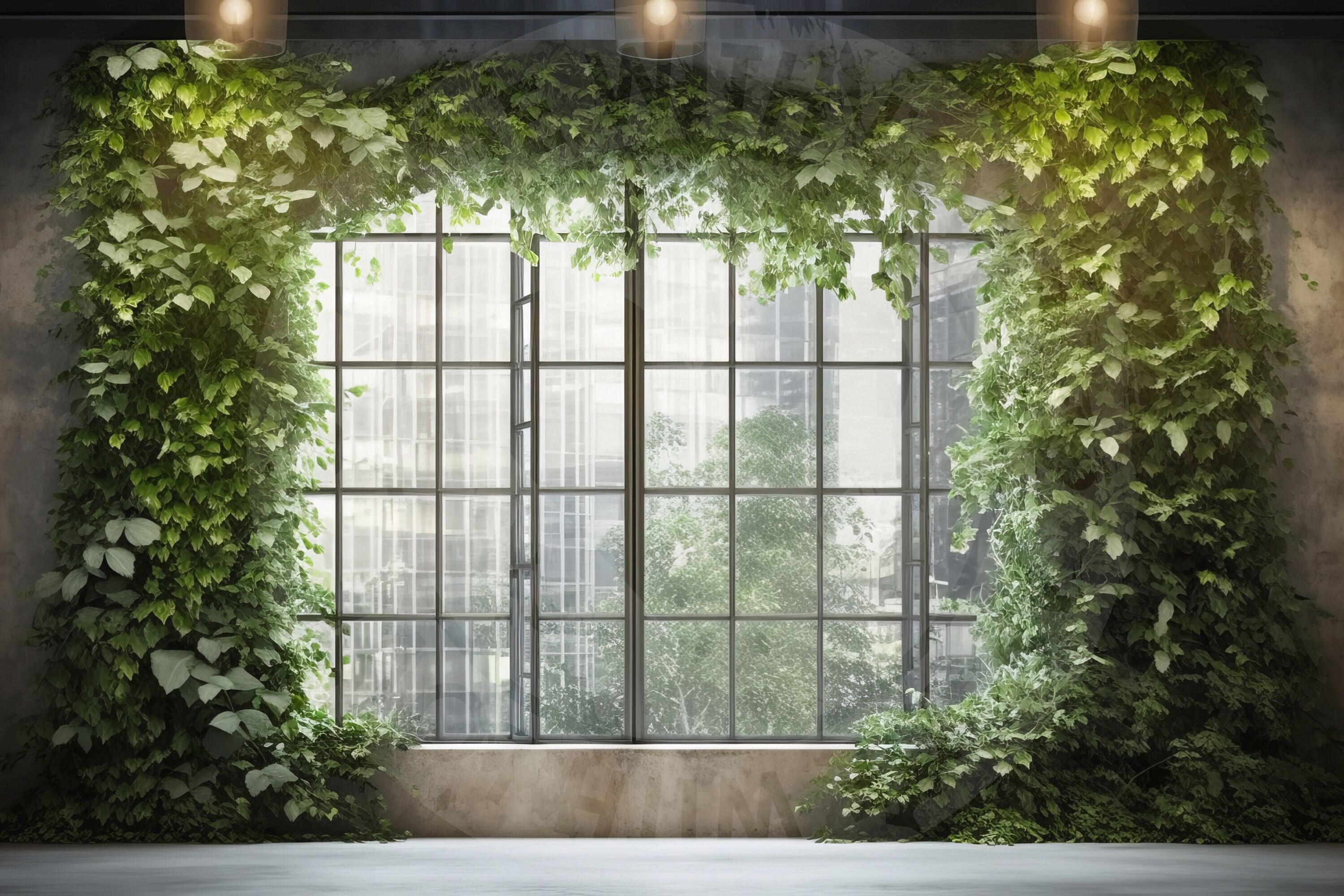 12 Digital Backdrops of Ivy Covered Window Interiors for Wedding ...