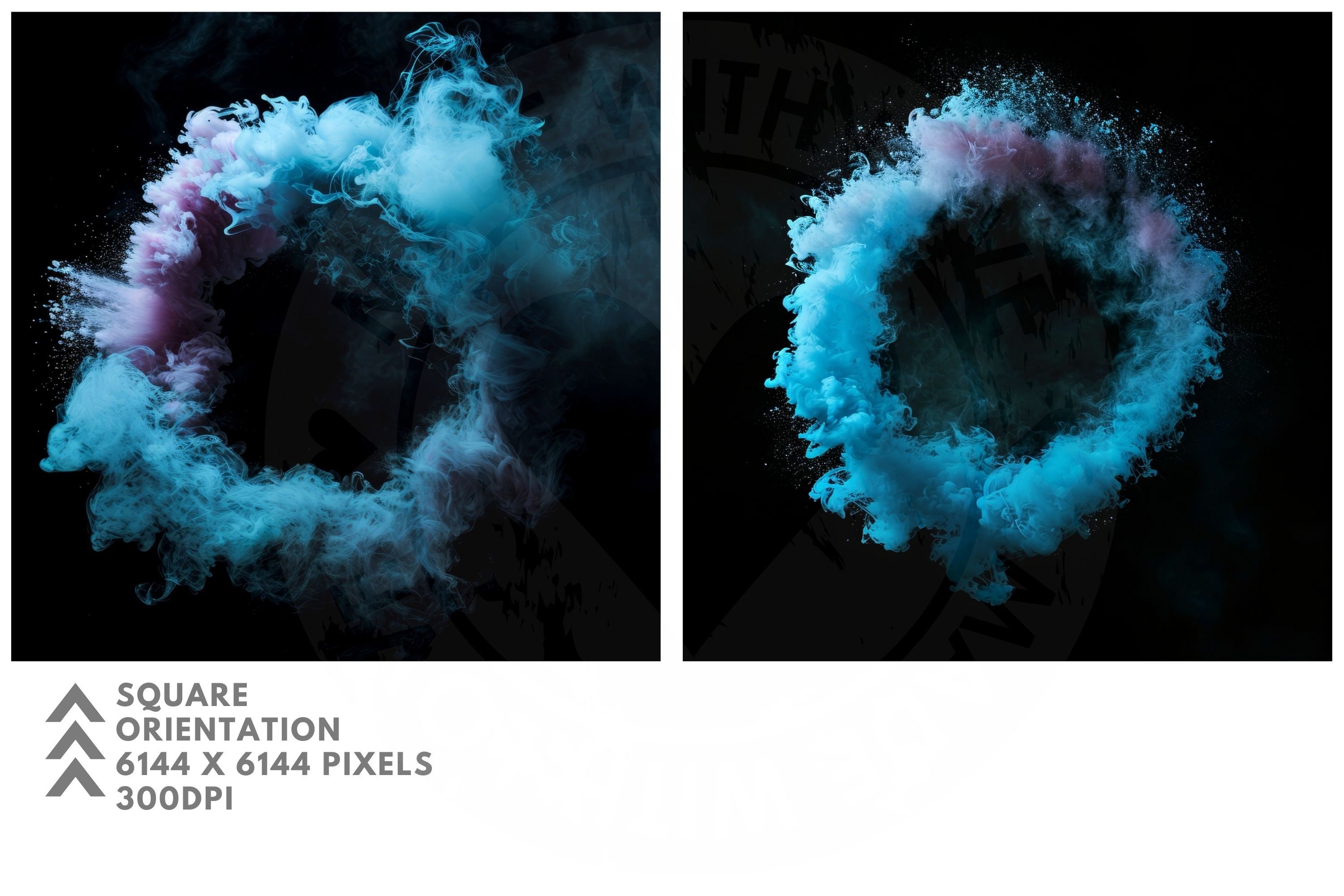 16 Digital Blue Smoke Overlay Images at 300DPI size: 6144 X 6144 for ...