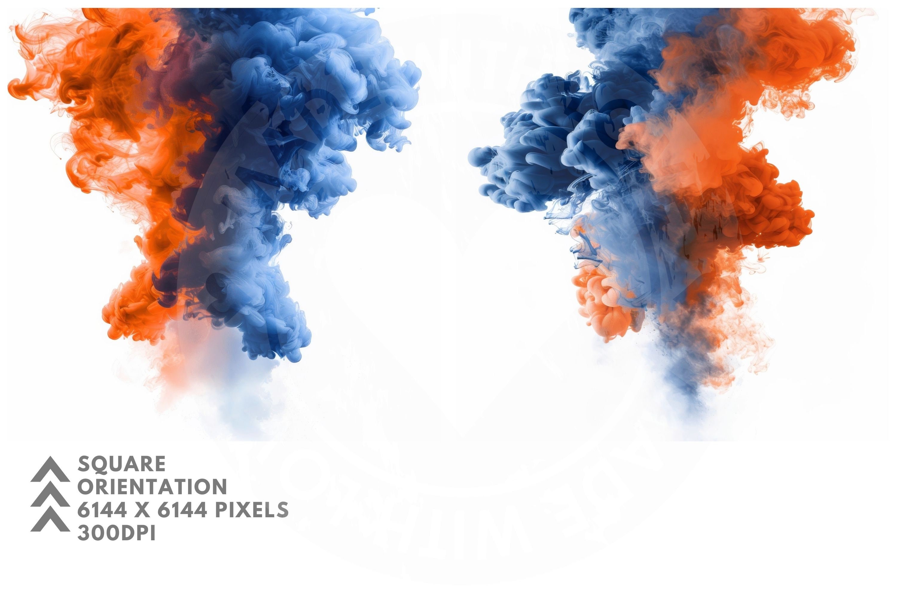 20 Digital Orange and Blue Smoke Overlay Images at 300DPI size: 6144 X ...